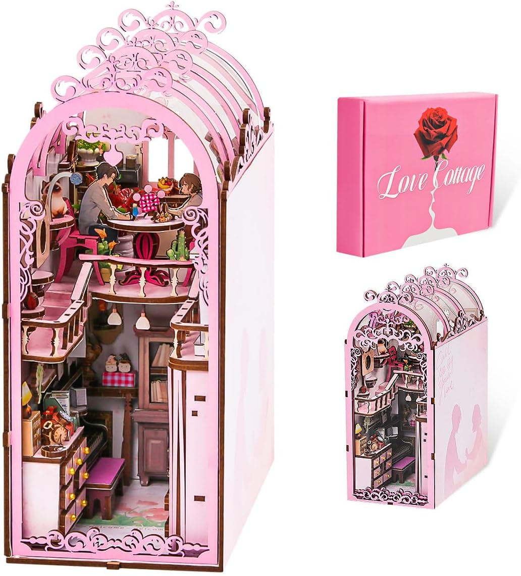 Amazon.com: Insgen Book Nook Kit DIY Miniature House Crafts Dollhouse ...