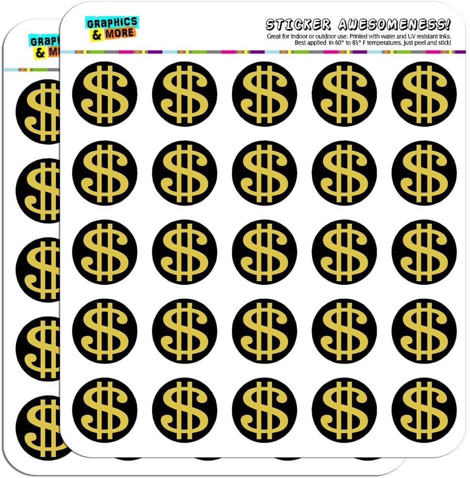 Amazon.com: Perforated Dollar Sign Tanning Stickers, Roll of 1000 ...