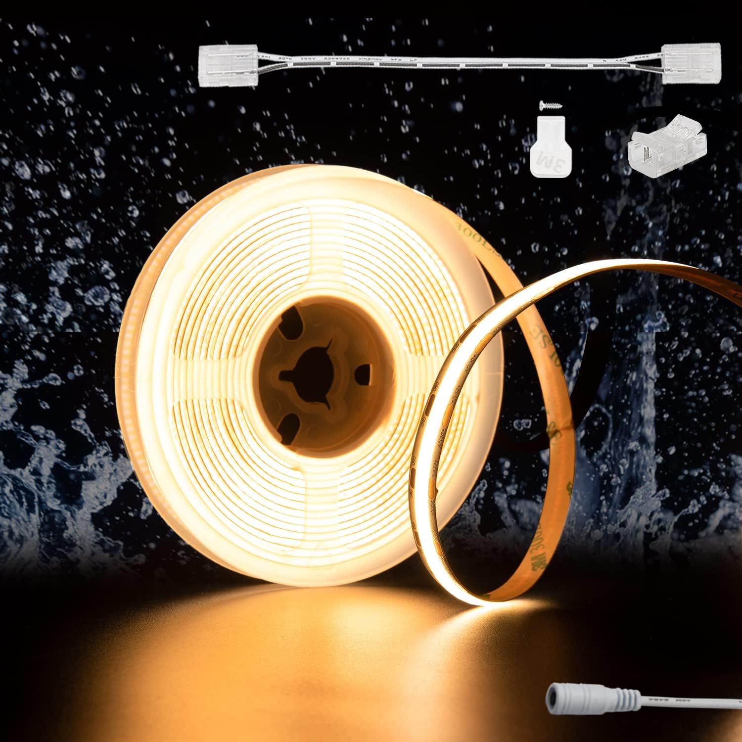 Amazon.com: PAUTIX COB LED Strip Warm White 2700K IP65 DC12V, 18ft/5.5M ...