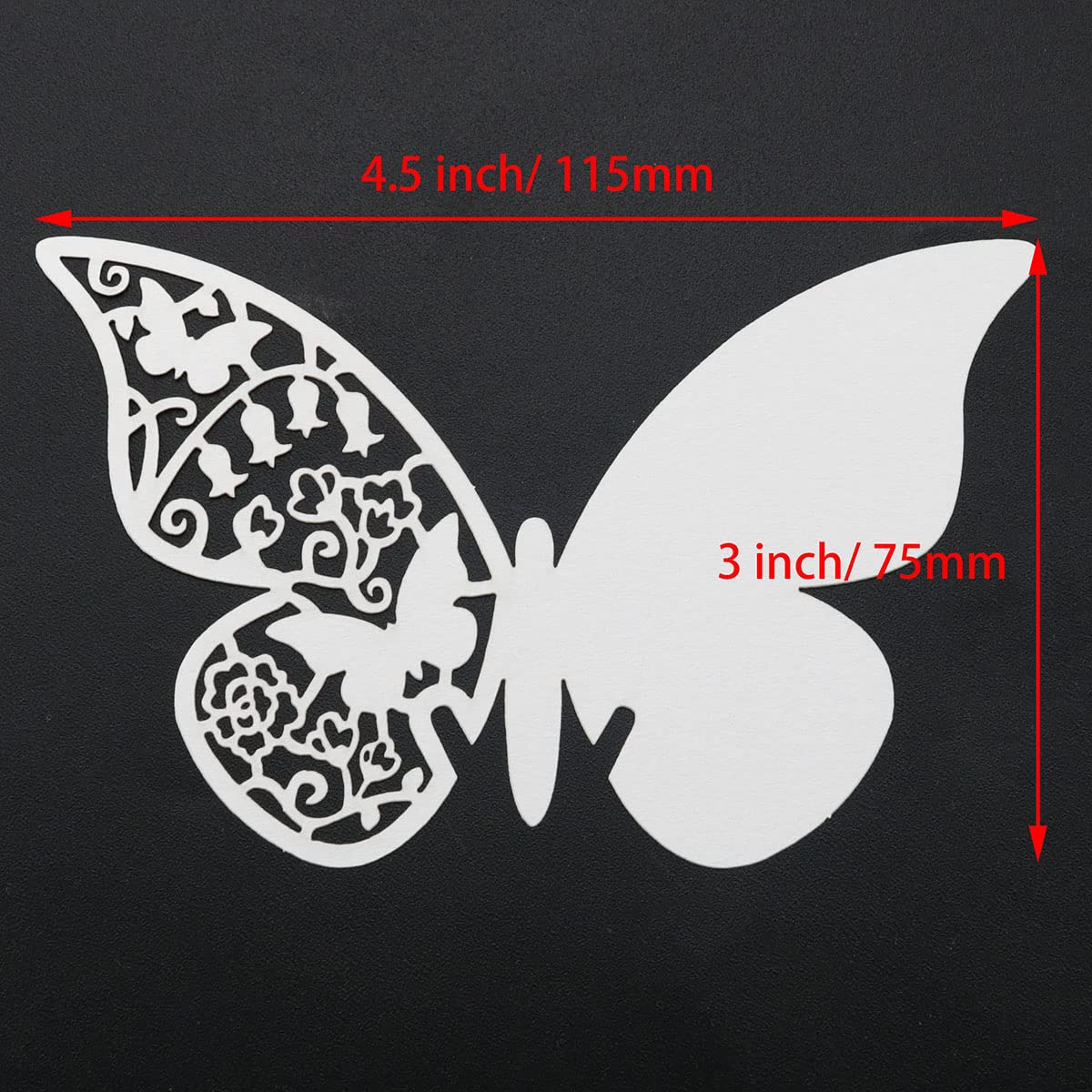 Laser Cut Paper Butterflies Hollow Butterfly Cup Card Decoration Wine
