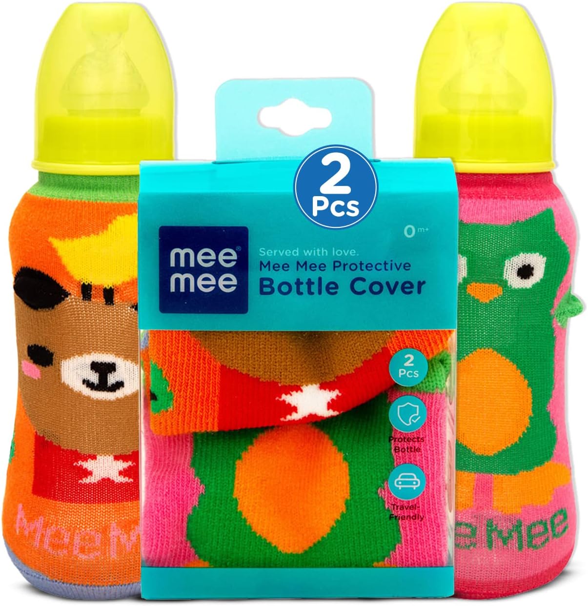 Buy Mee Mee Soft Plush Stretchable Baby Feeding Bottle Cover with Cute ...