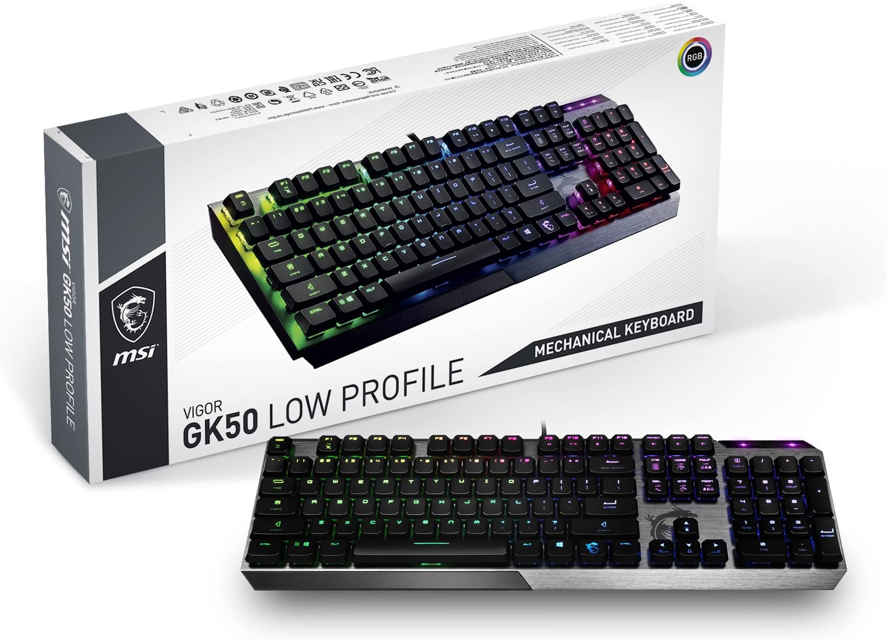 MSI Vigor GK50 Low Profile Mechanical Gaming Keyboard (UK Layout ...