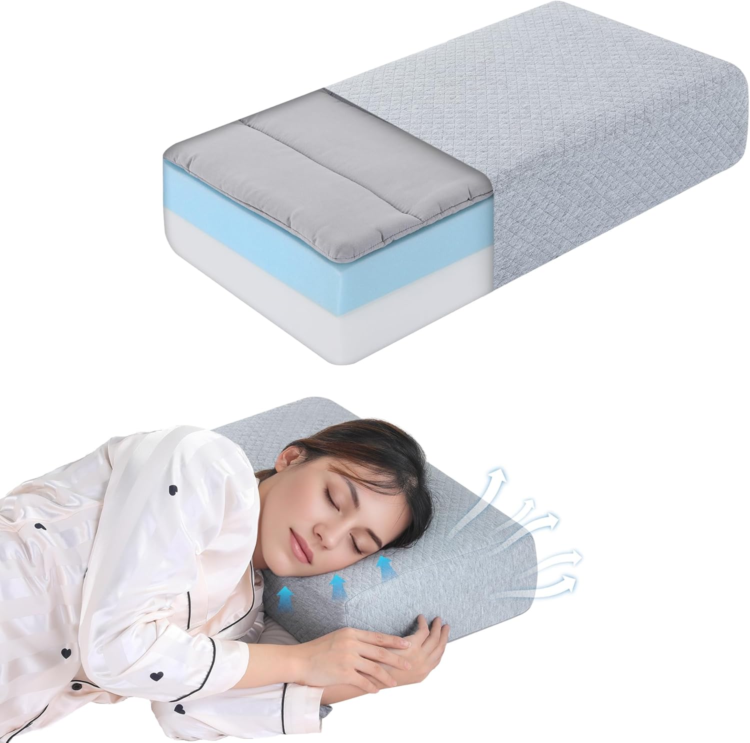 Amazon.com: BALAPET Adjustable Cube Shape Pillow for Sleeping with ...