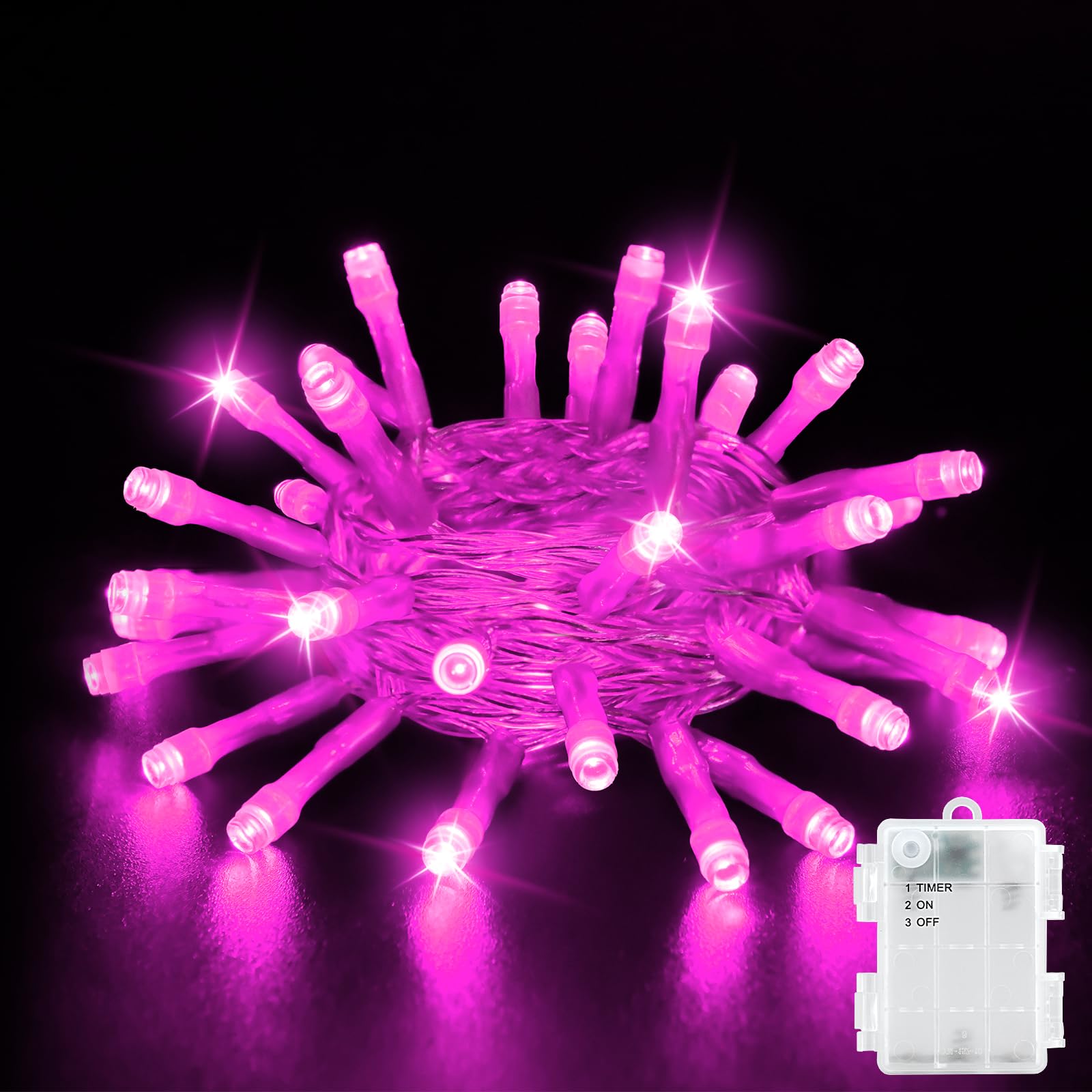 Pink Battery Operated Spotlights 20 Pink LED Micro Battery Fairy