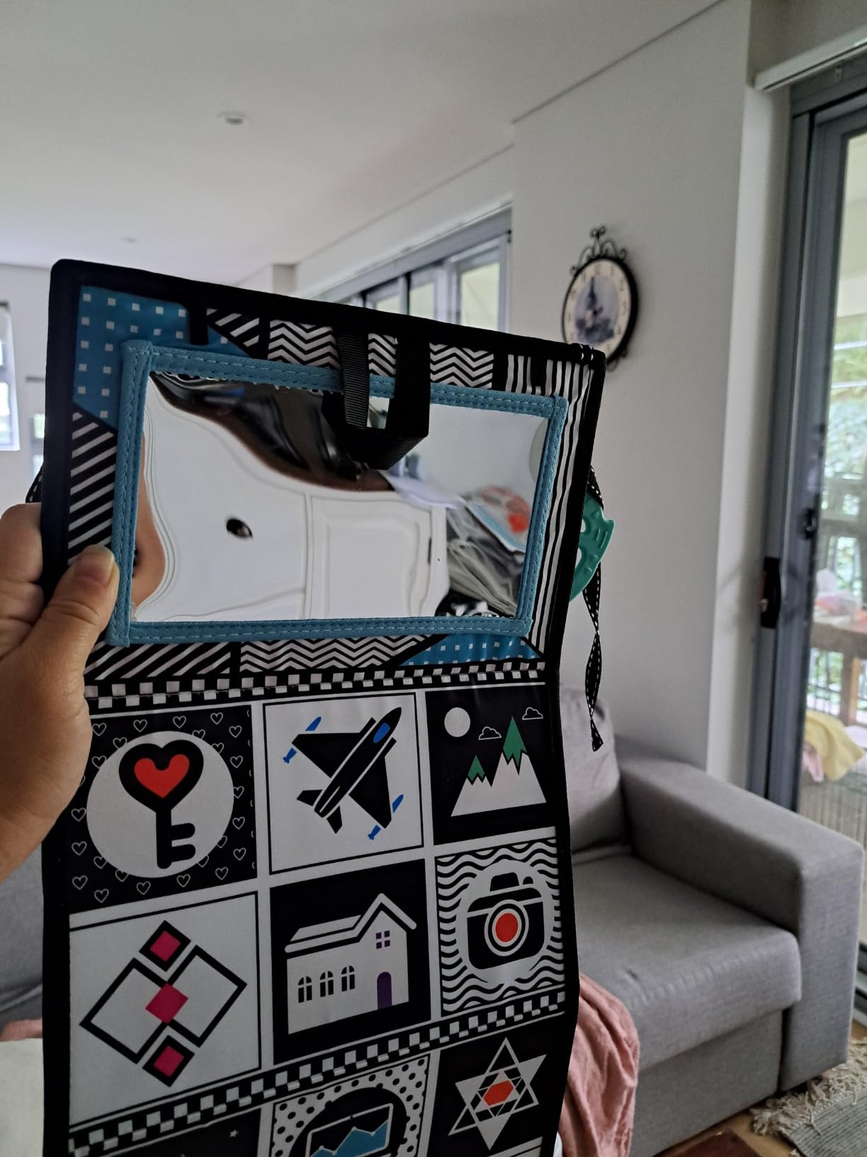 Tummy Time Mirror Toys for Babies, High Contrast Activity Montessori ...