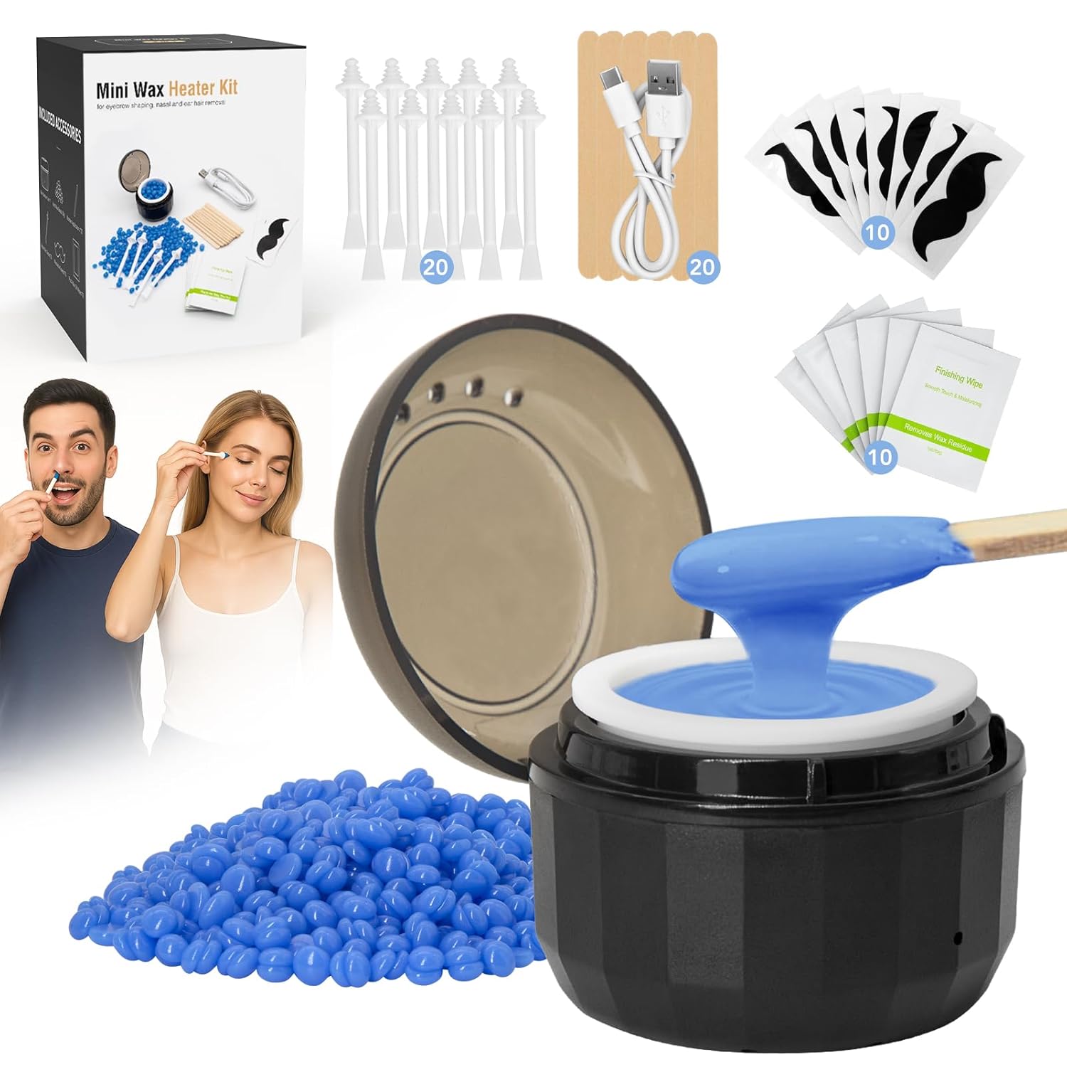 Amazon.com : Nose Wax Kit for Men, Ear Hair Waxing Kit for Small Area ...