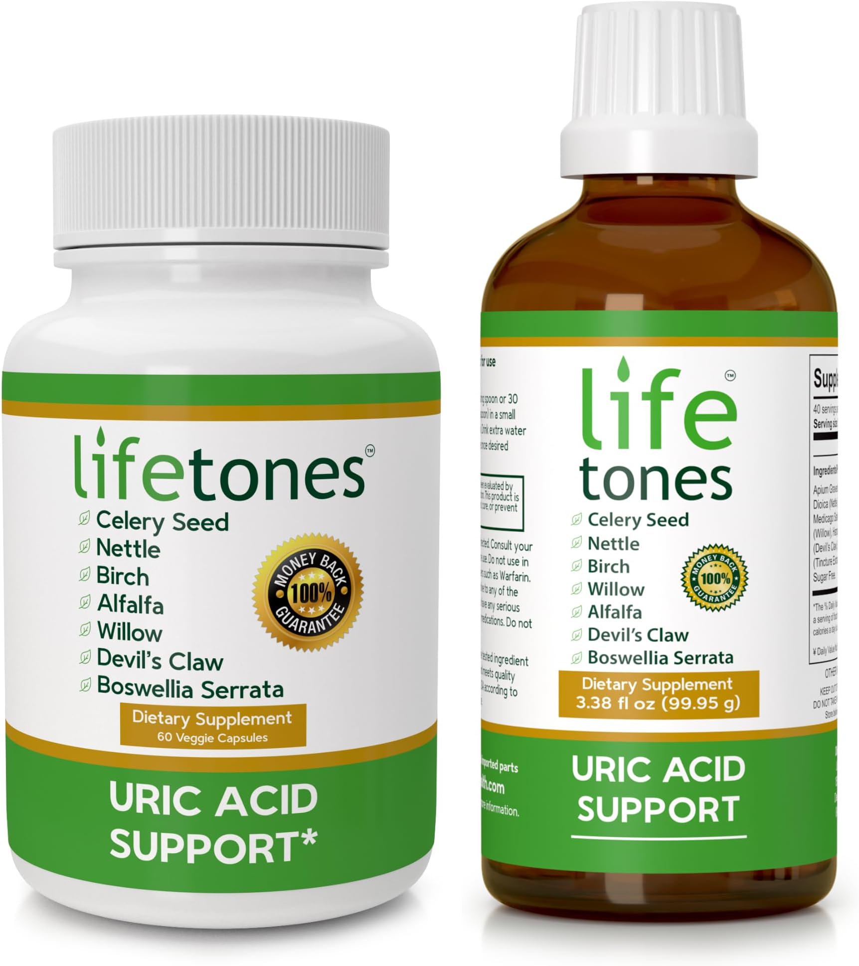 Amazon.com: Lifetones Uric Acid Support Bundle - Tincture & Capsules ...