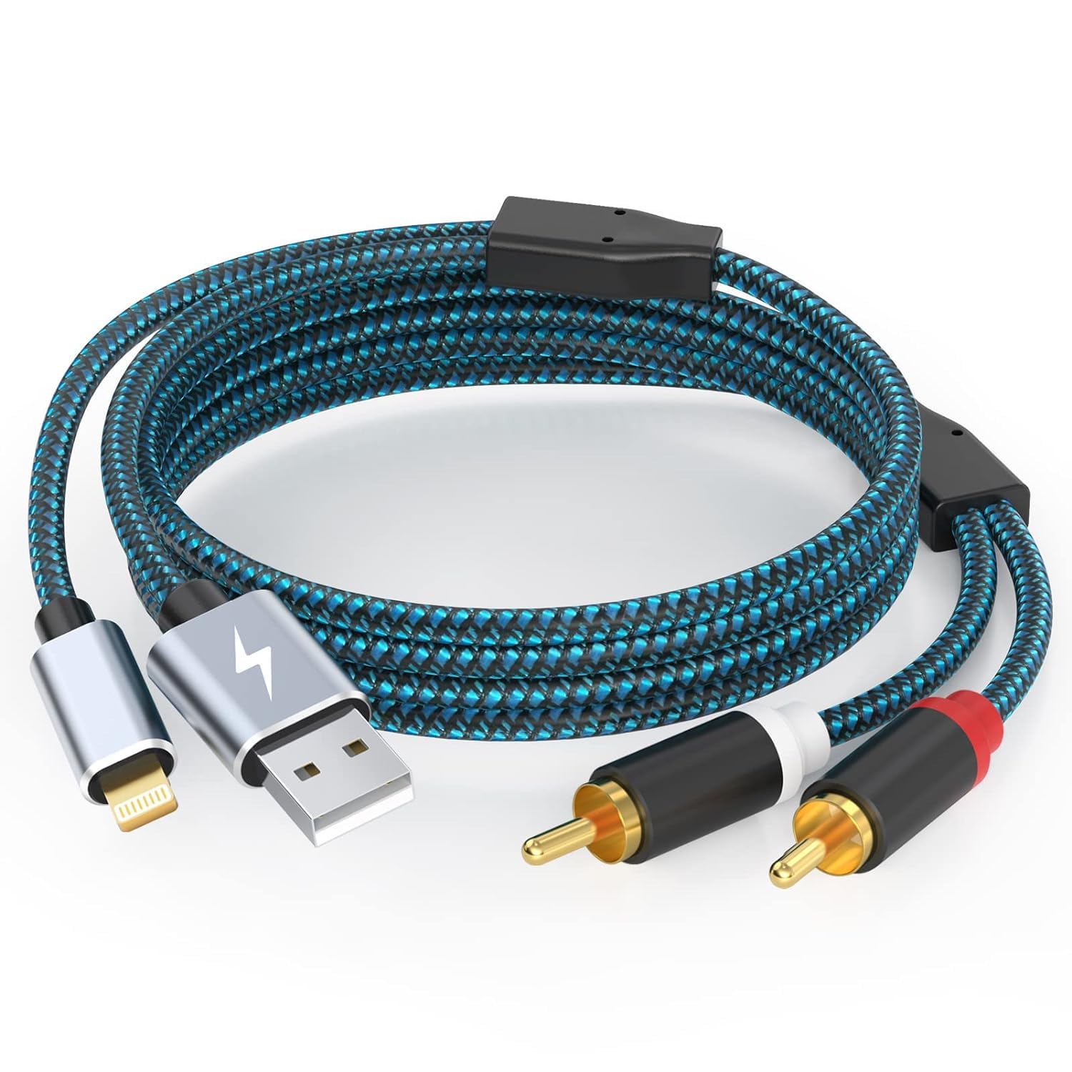 Amazon.com: DCNETWORK Lightning to RCA Adapter with USB Charging Cable ...