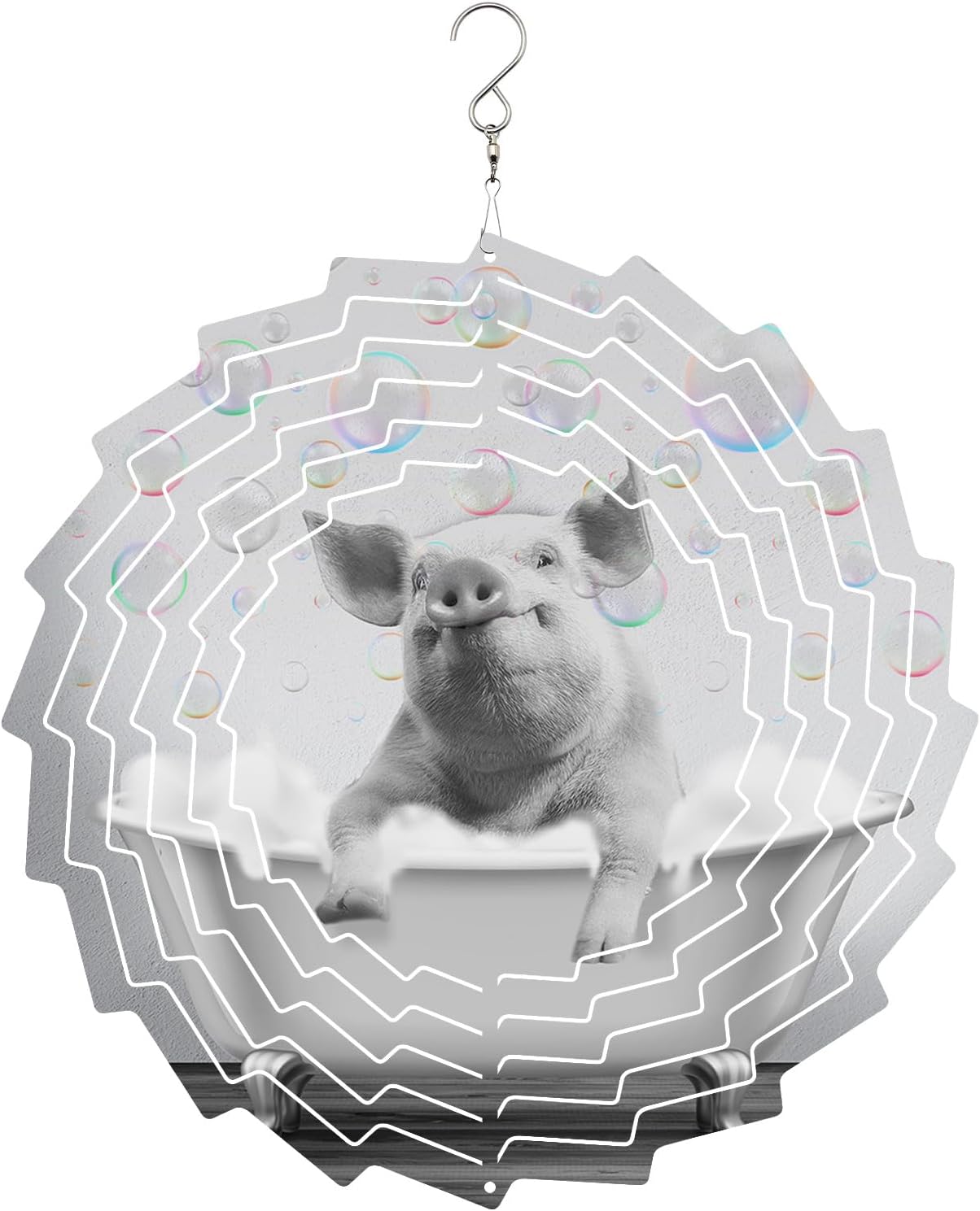 Amazon.com: Hanging Wind Spinners Outdoor Black and White Funny Pig ...