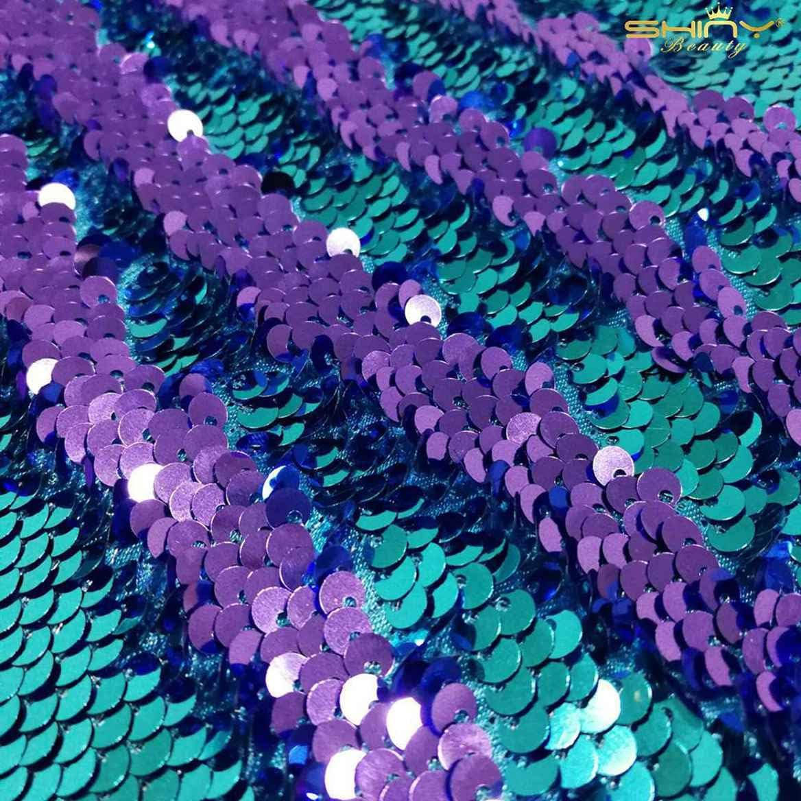 Mermaid Fabric Turquoise to Purple 1 Yard Mermaid Sequin Fabric by Yard ...