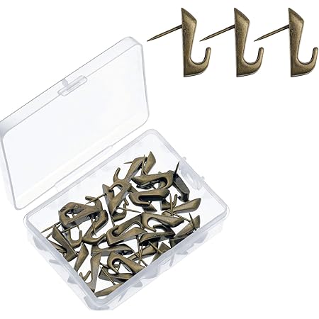Amazon.com: 30 Pieces 20 Lbs Pin Hooks Push Pin Hangers Metal Push Pin ...