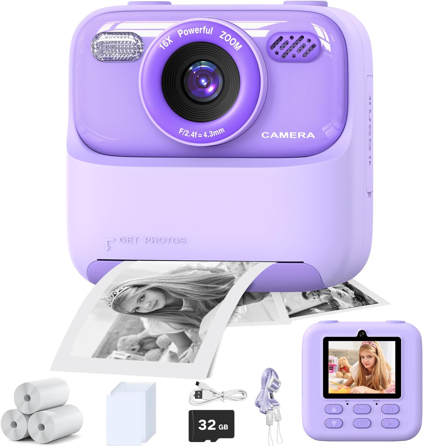 Amazon.com: masterbee Kid Camera Instant Print Photo, Birthday Gifts ...