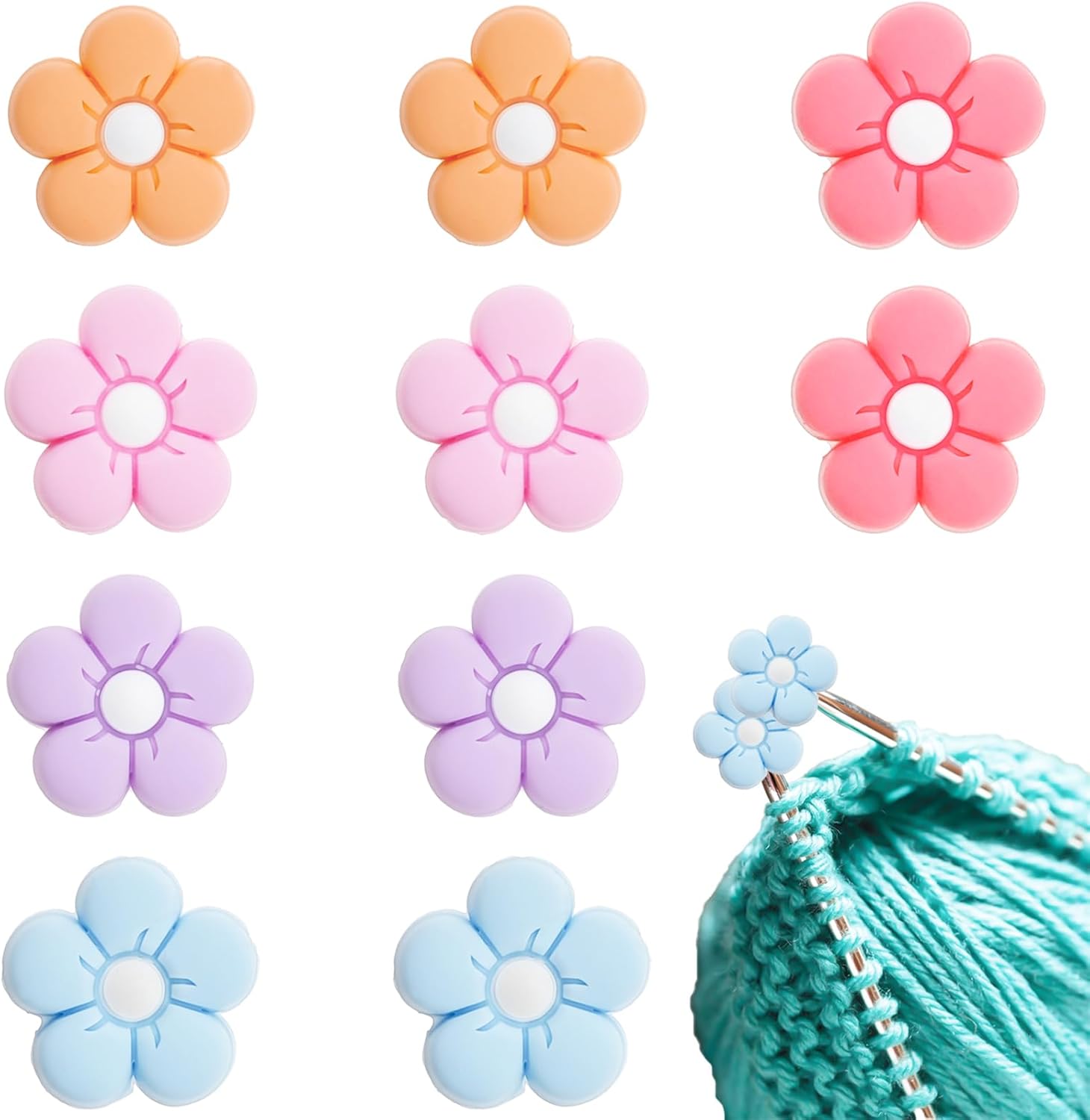 Amazon.com: 10 Pack Cute Flower Needle Point Protectors Silicone Needle ...