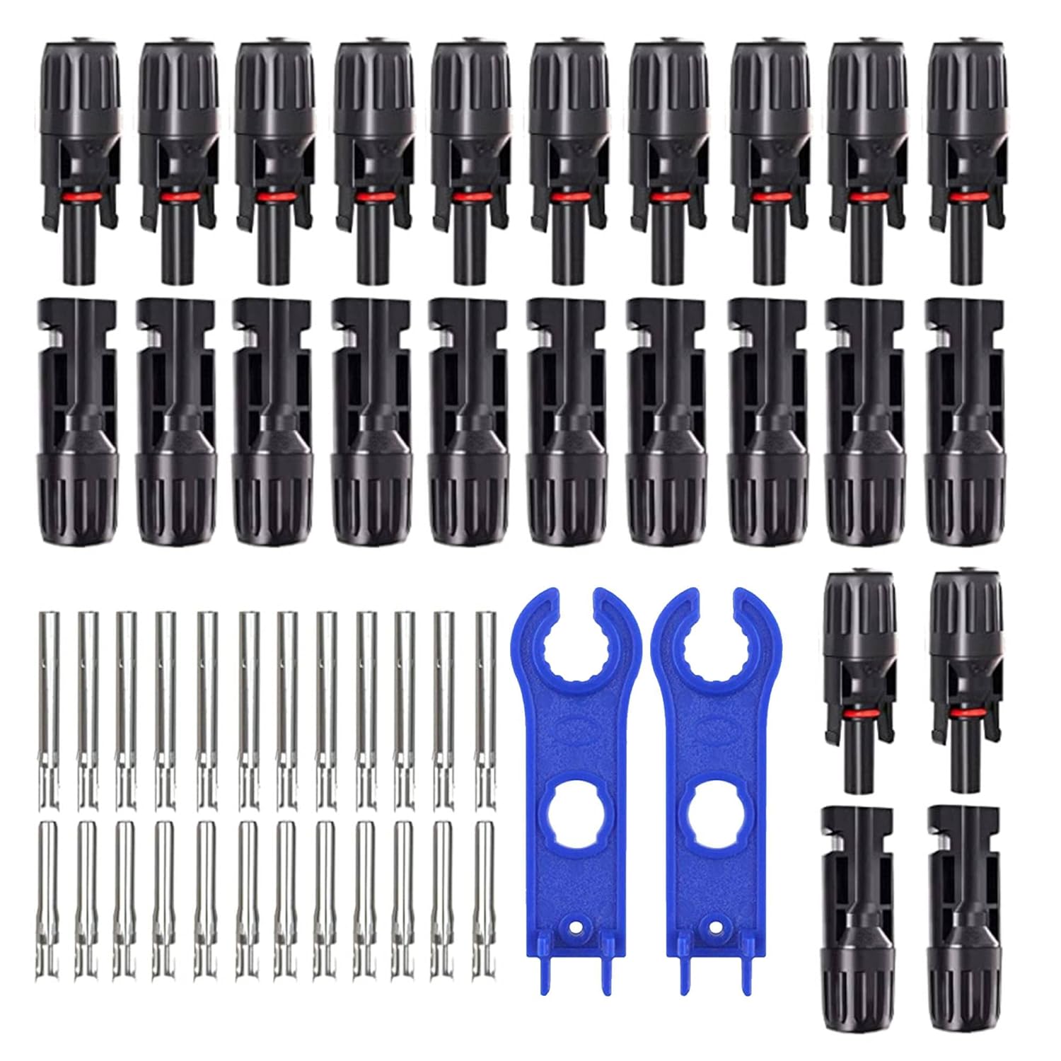 QeeHeng Conector de panel solar, 12 pares de conector solar macho ...