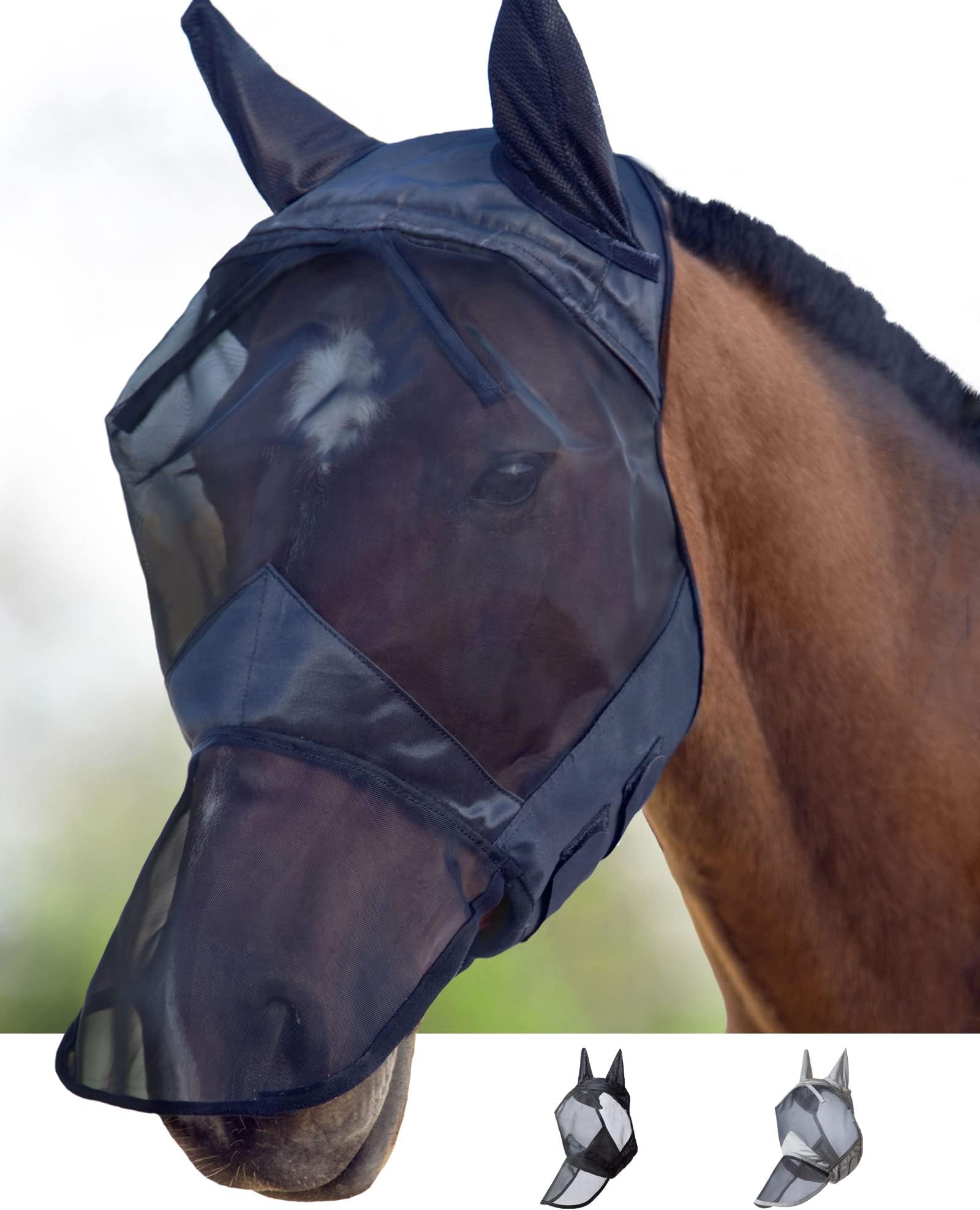 Amazon.com: TGW RIDING Horse Mask Full Face Mesh Mask Fine Mesh with ...