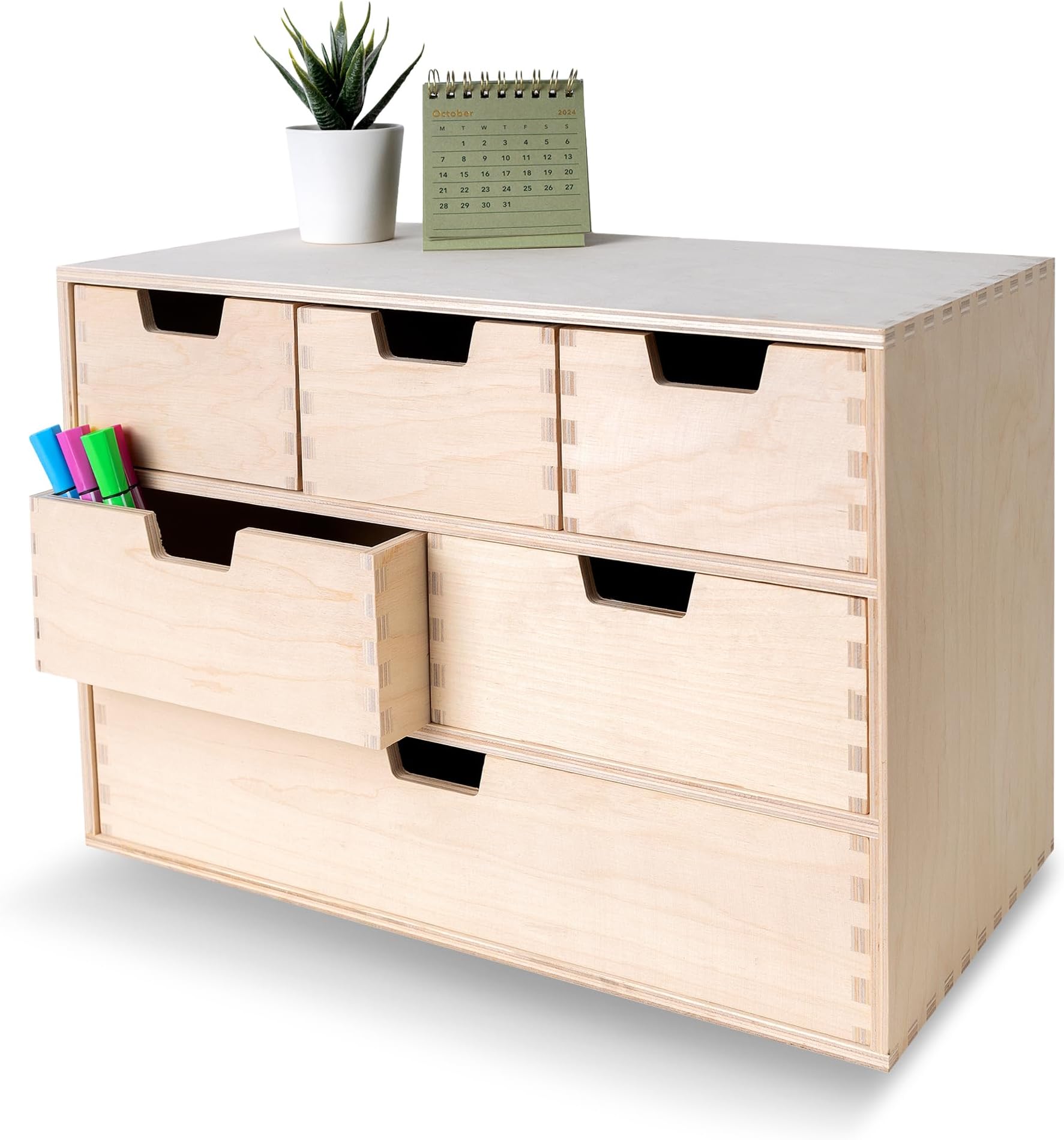 6 Drawer Double Level Small Storage Unit, Trinket Drawers : Amazon.co ...