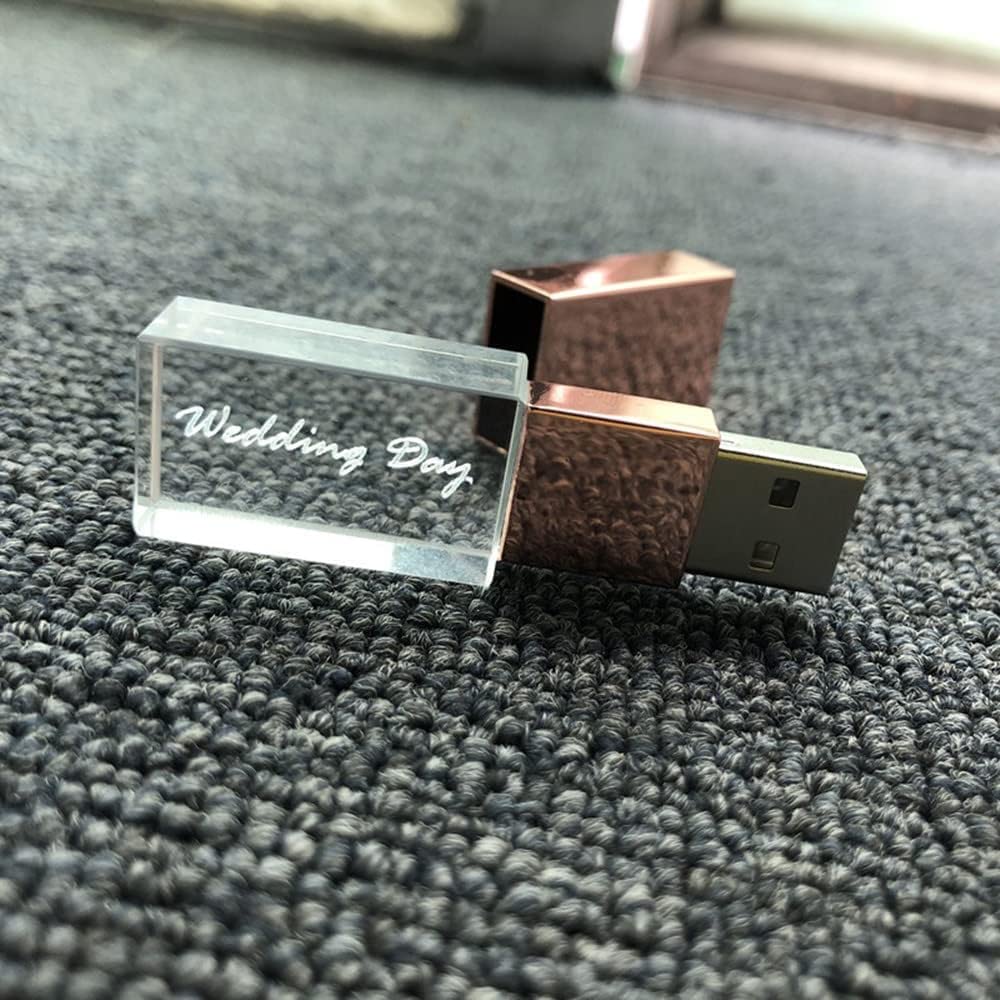 High Speed 64GB USB Flash Drive, Wedding Day Logo Crystal USB Memory ...