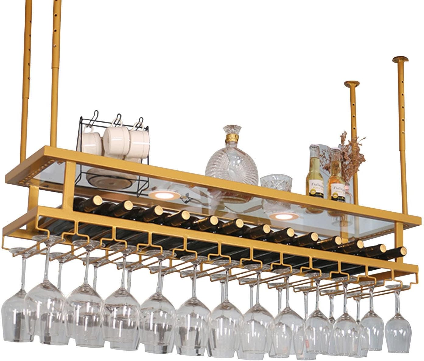 Amazon.com: V3VOGUE Ceiling Mounted Wine Glass Rack, Metal Wine Rack ...