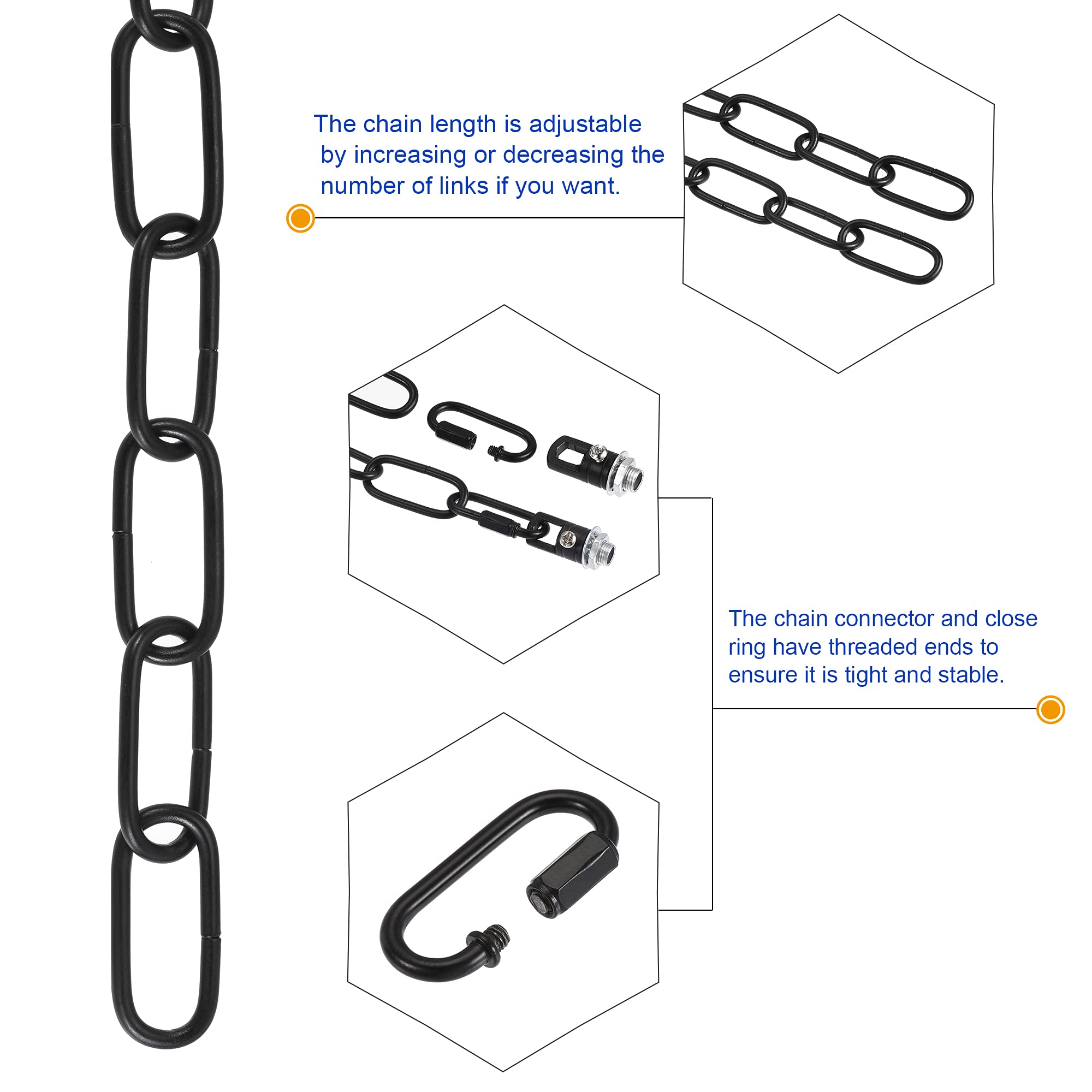 Red Light MECCANIXITY Pendant Light Fixture Chain, 3mm Thick 1.83m Long ...