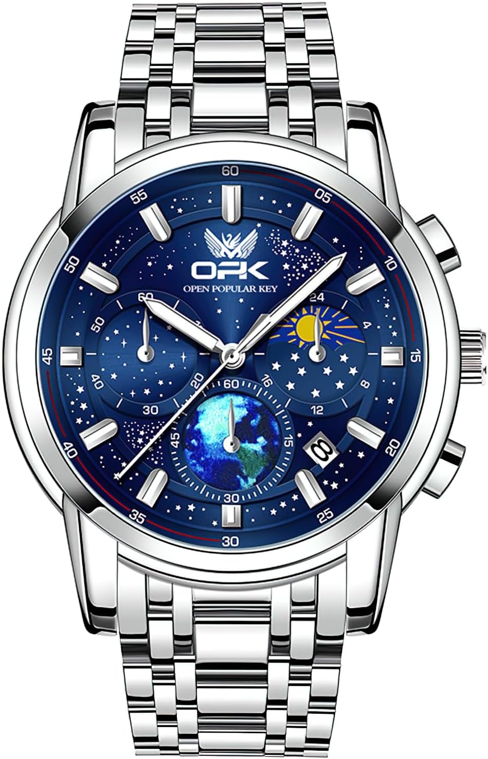 Amazon | [Ofiggor] 腕時計 OFJP-AA-011-02 メンズ シルバー | 腕時計 | ファッション 通販