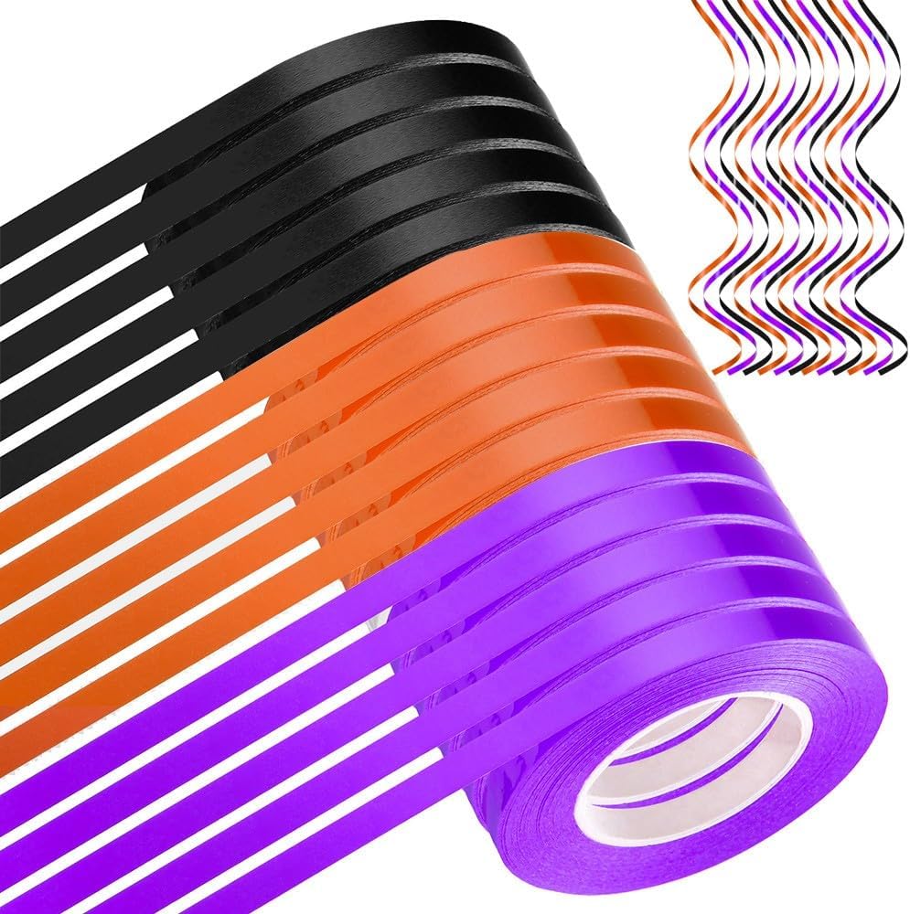 Amazon.com: LACNNY Halloween Curling Ribbon,15 Rolls Black Orange ...