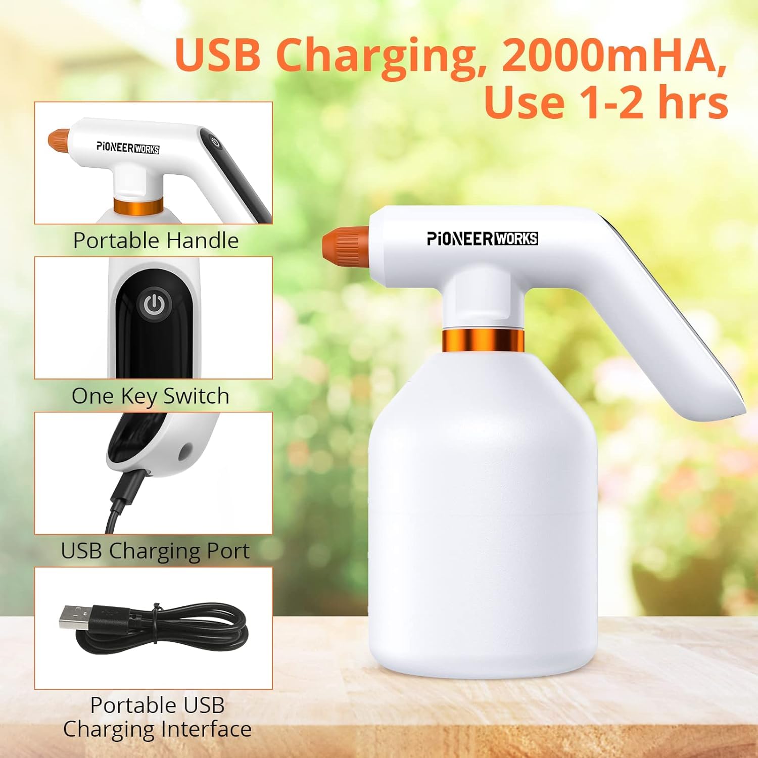 Snapklik.com : PIONEERWORKS Electric Spray Bottle 1L, Electric Handheld ...