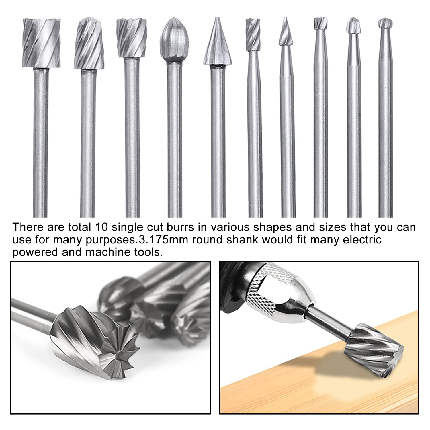 Snapklik.com : Firearth 10 Pcs HSS Rotary Burrs Set Rotary Tool Bit Kit ...