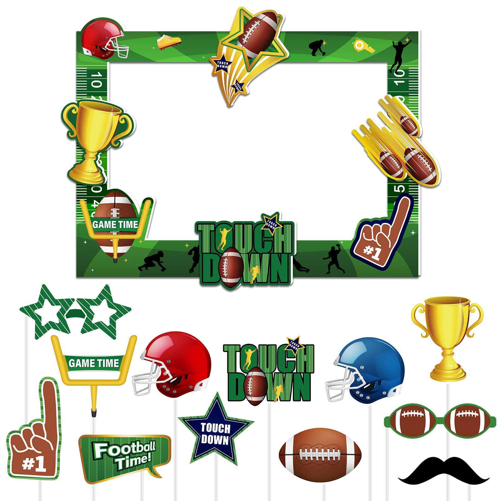 Amazon.com: Football Party Photo Booth Frame Super Football Bowl Party ...