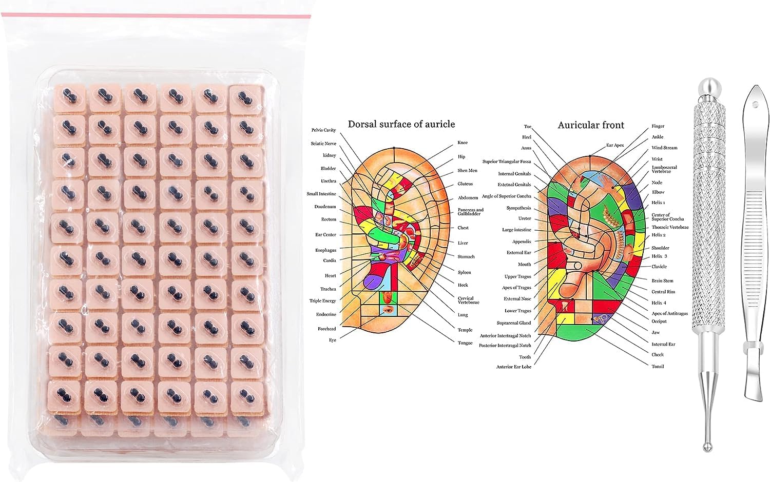 Amazon.com: Uloveido Ear Seeds Auricular Sticker Kit, Acupuncture Kit ...