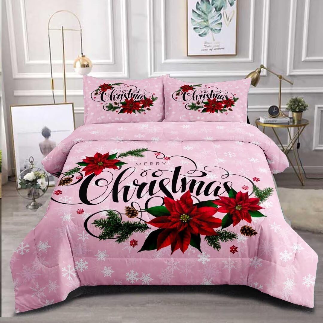 Amazon.com: GRAT TIOC Christmas Comforter Queen,Xmas Bedding Set Set ...