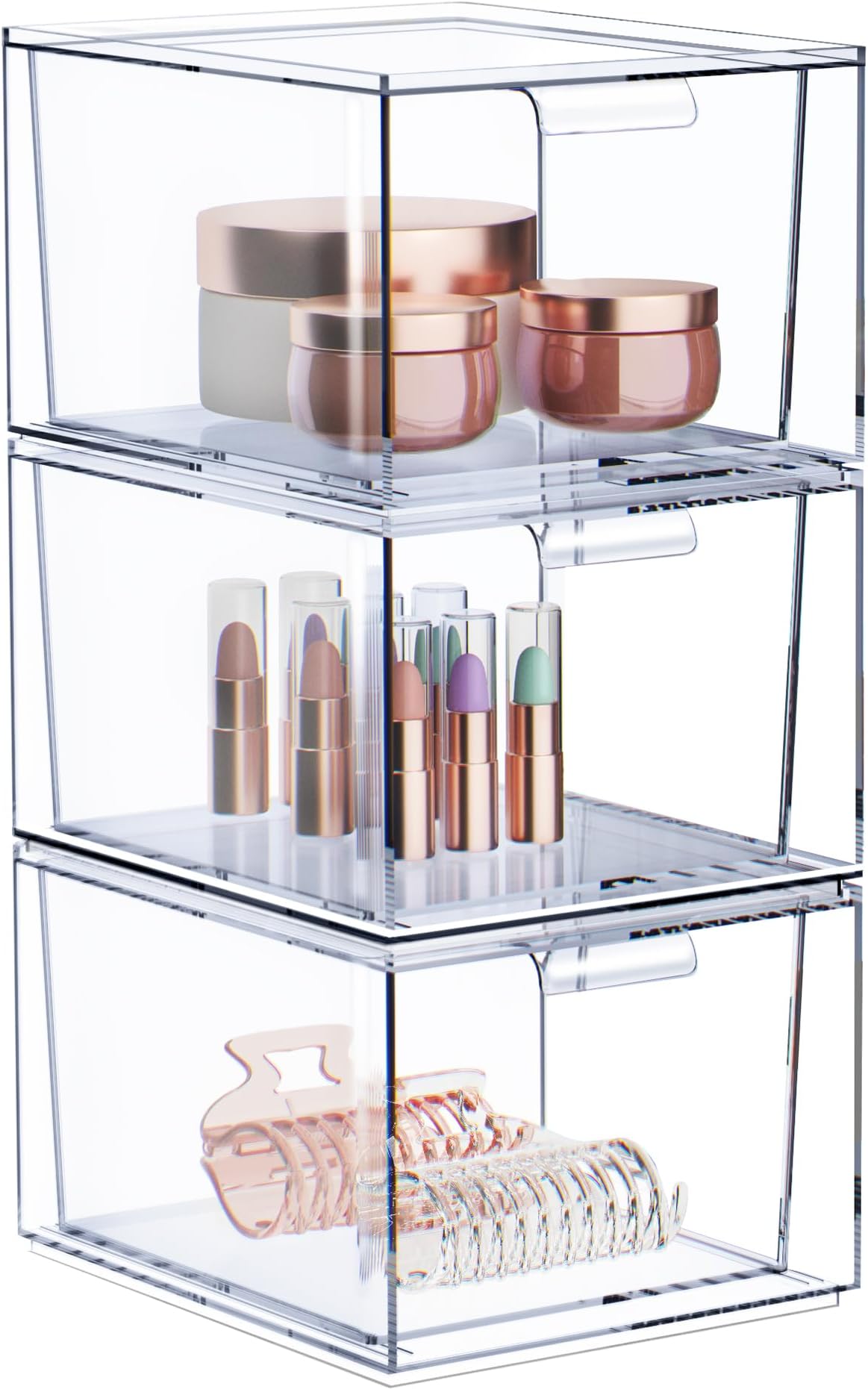 Amazon.com: dedoot Clear Drawer Organizer, 6 Compartments Acrylic ...
