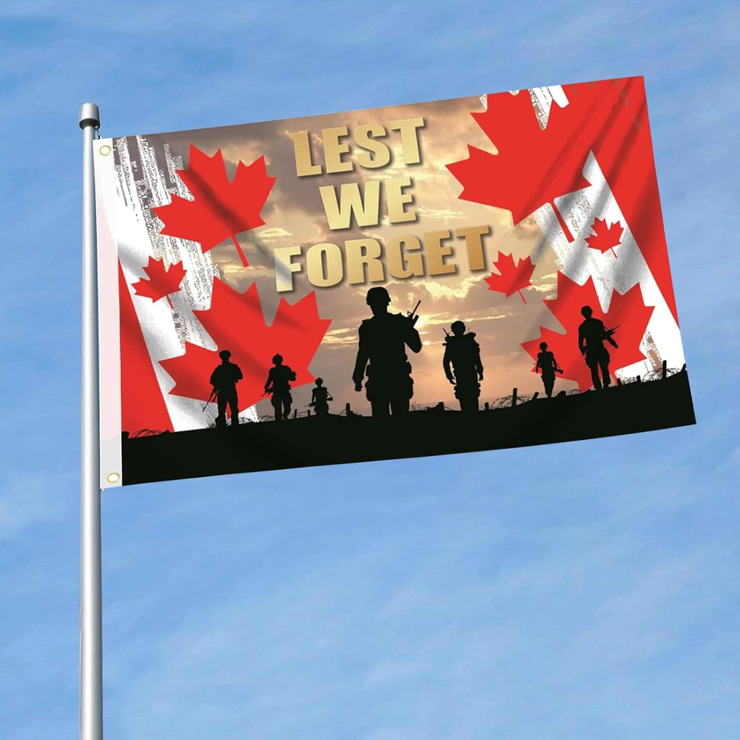 Lest We Forget,Remembrance Canada Day Flags,Double-Sided Printing ...