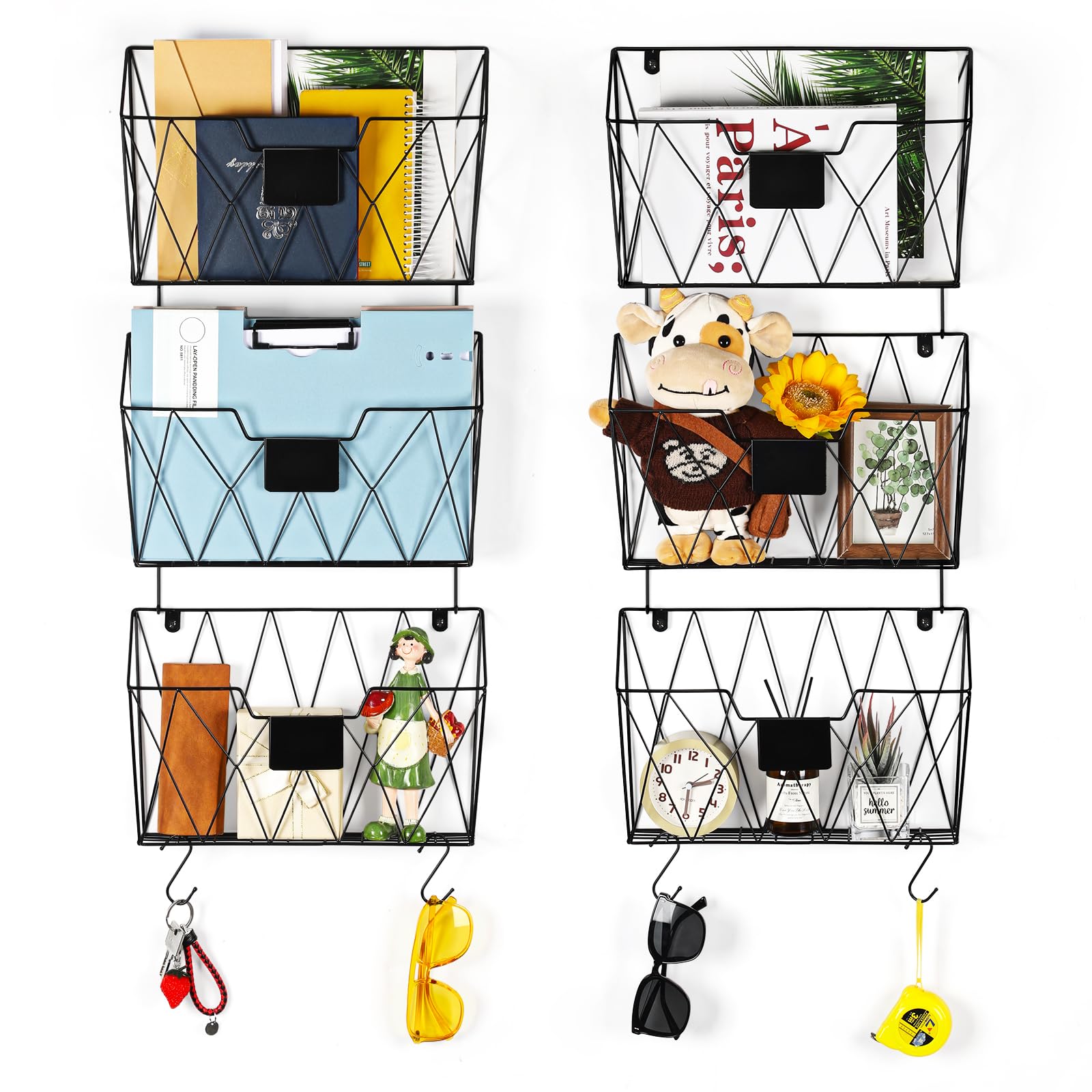 Snapklik.com : Hanging File Holder Wall File Organizer Holder, 6 ...