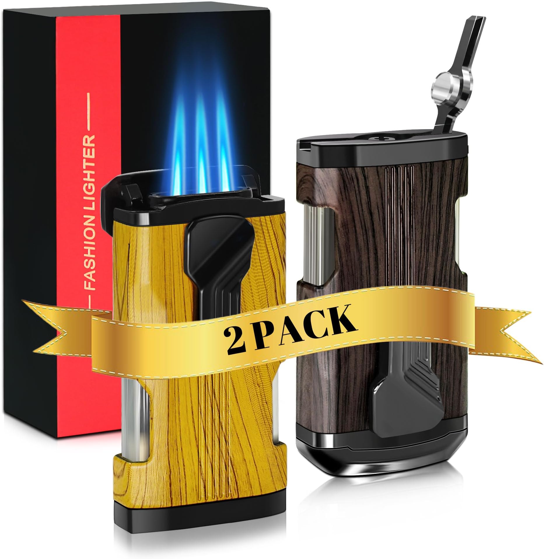 Amazon.com: WANBRO 2 Pack of Torch Lighter, Triple Jet Flames, with ...