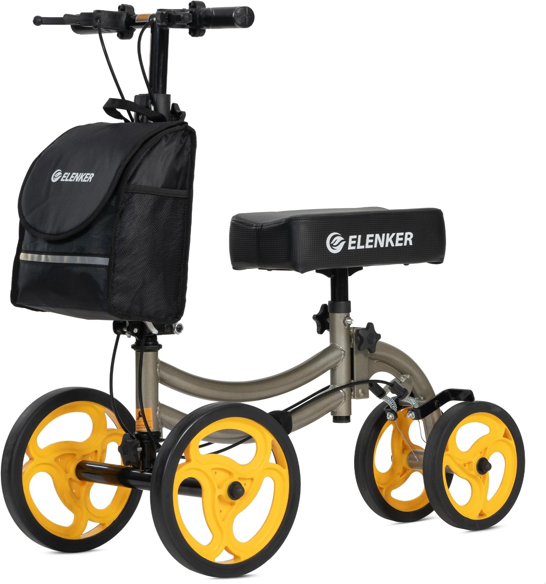 Amazon.com: ELENKER Deluxe Steerable Knee Walker with 10" Front Wheels ...