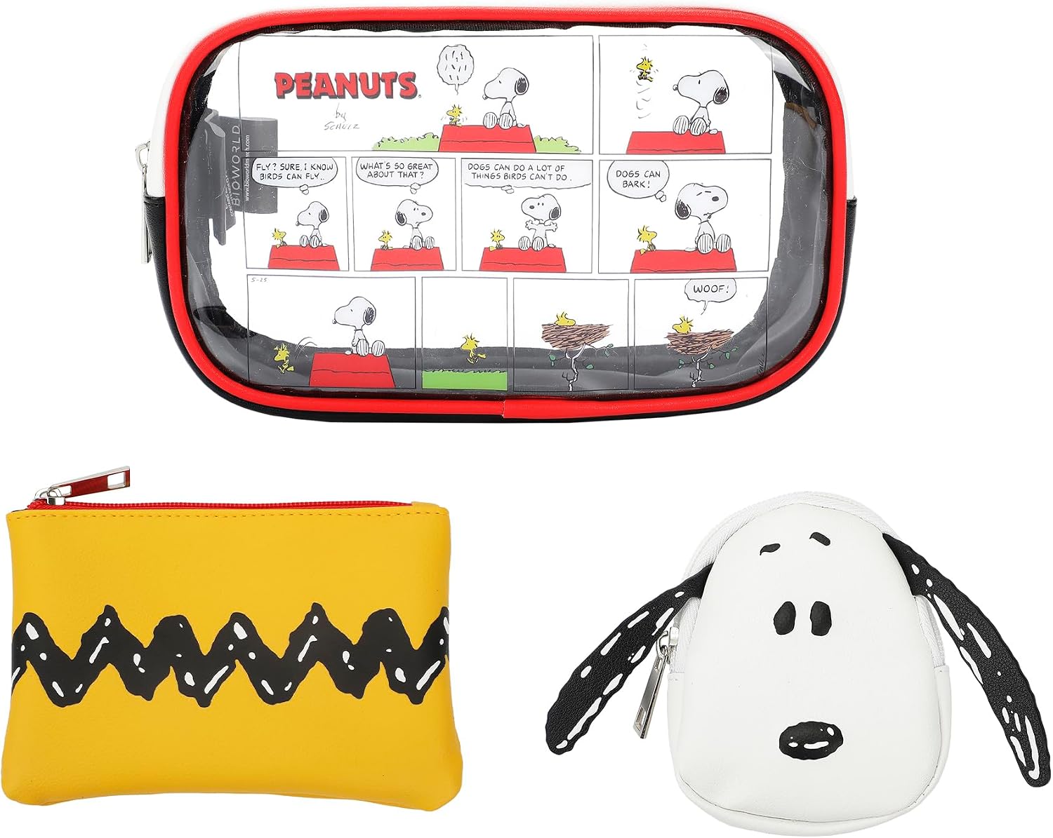 Amazon.com: Bioworld Peanuts Snoopy Comic Panels 3-Piece Cosmetic Set ...