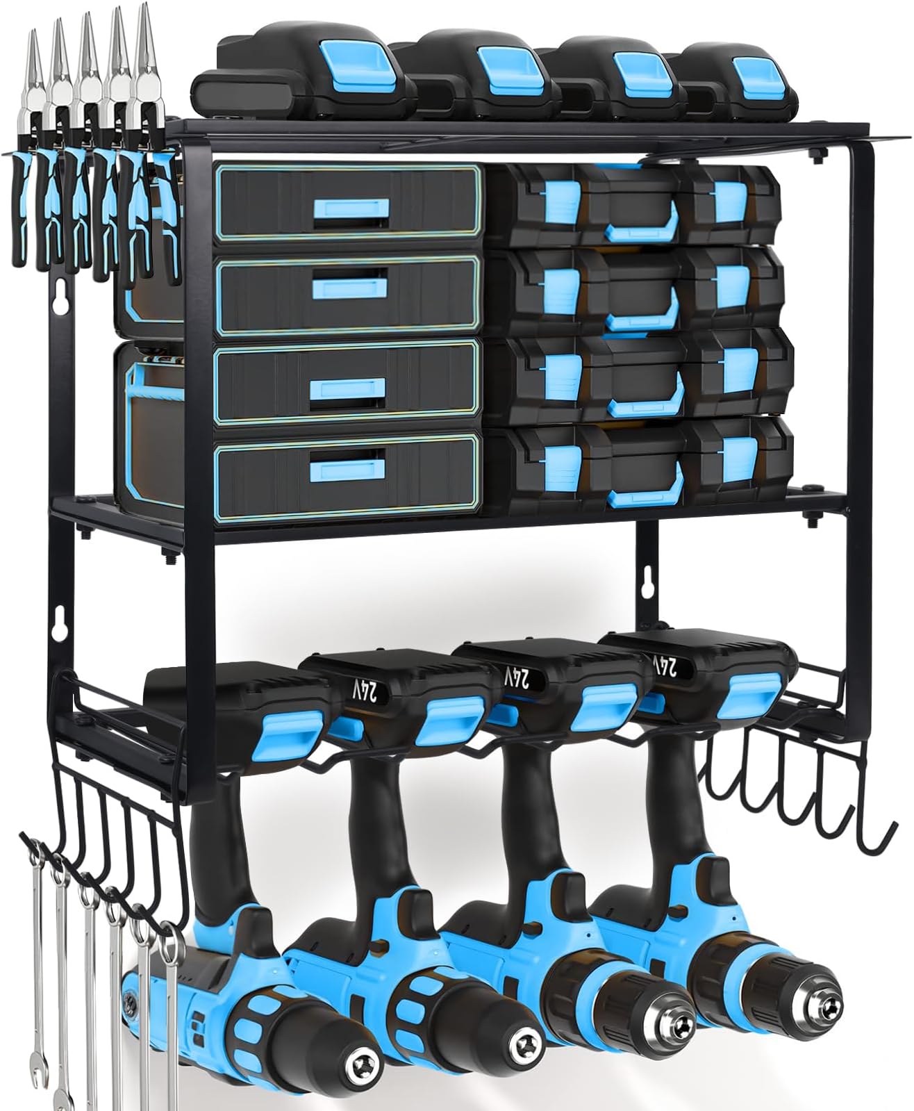 Amazon.com: MAVIKS Power Tool Organizer Wall Mount 7 Drill Holder Wall ...