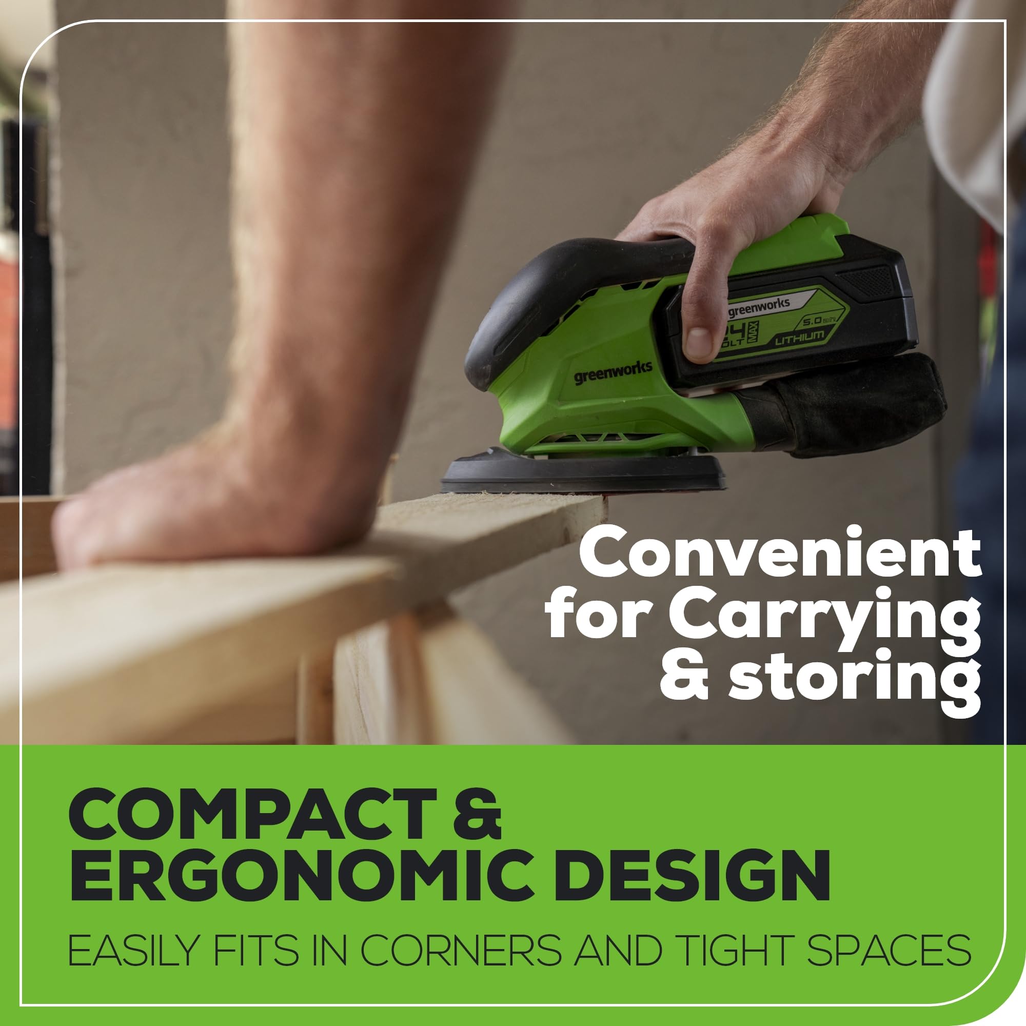 Snapklik.com : Greenworks 24V Cordless Finishing Sander 11,000 OPM ...