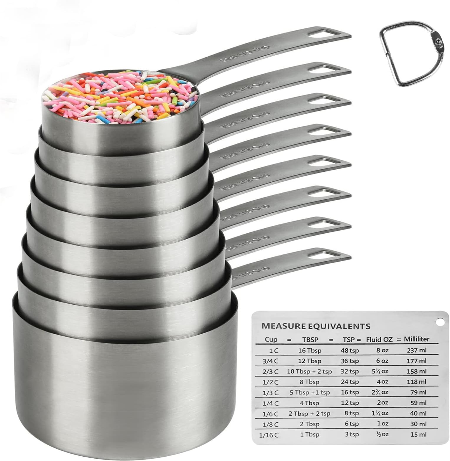 Amazon.com: 7-Piece Stainless Steel Measuring Cups - Made of 1 Solid ...