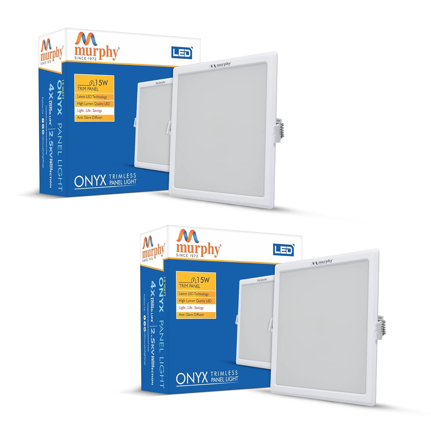 Murphy 15-Watt Trimless Square LED Panel Ceiling Light (Cool White ...