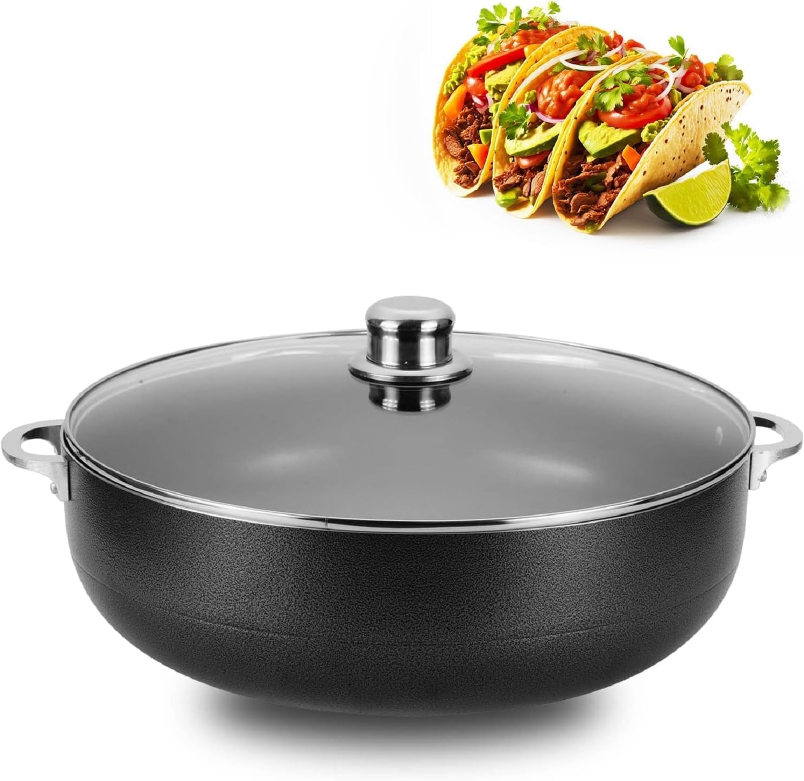 Amazon.com: IMUSA 7 Quart Made in Colombia Nonstick Caldero with Glass ...