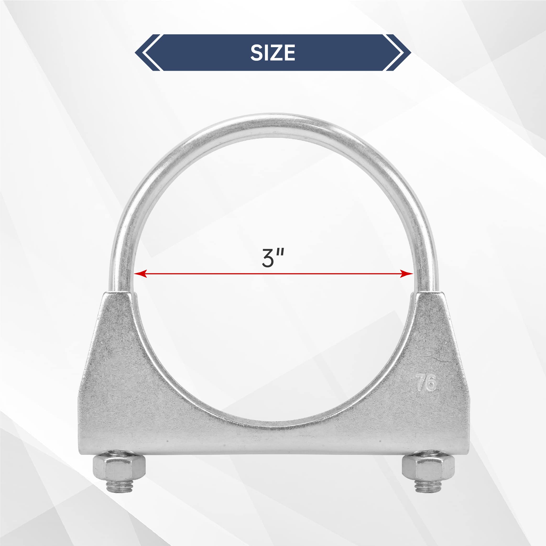 Snapklik.com : BATONECO 3" U Bolt Clamp, Muffler Exhaust Clamps,3 Inch ...