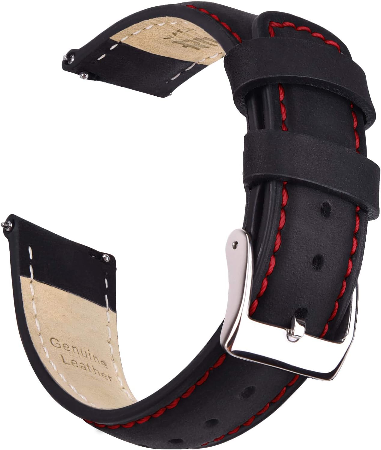 Ritche 18mm Leather Watch Band Quick Release Watch Bands for Men Women ...