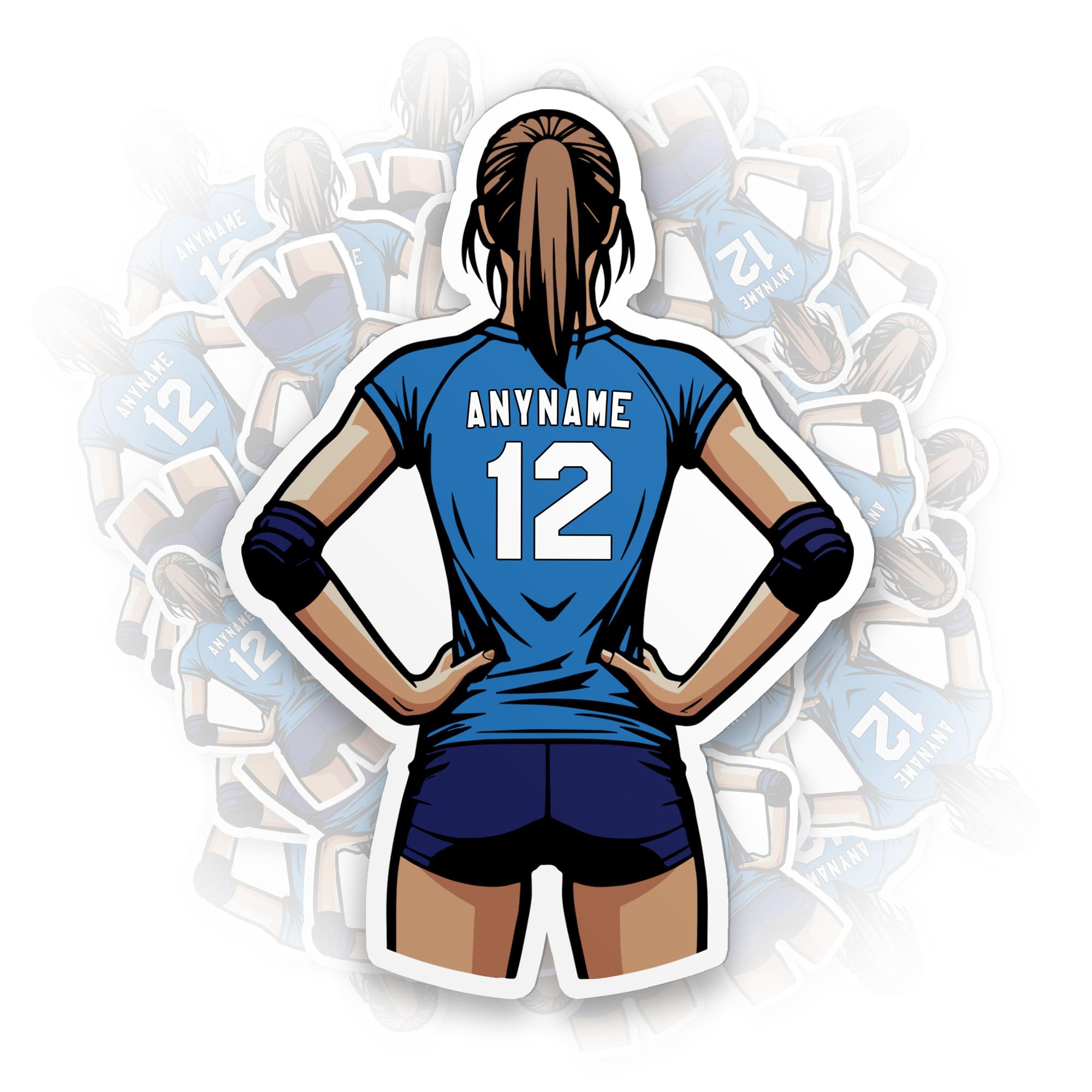 Amazon.com: Custom Volleyball Name Sticker Personalized Name Number ...