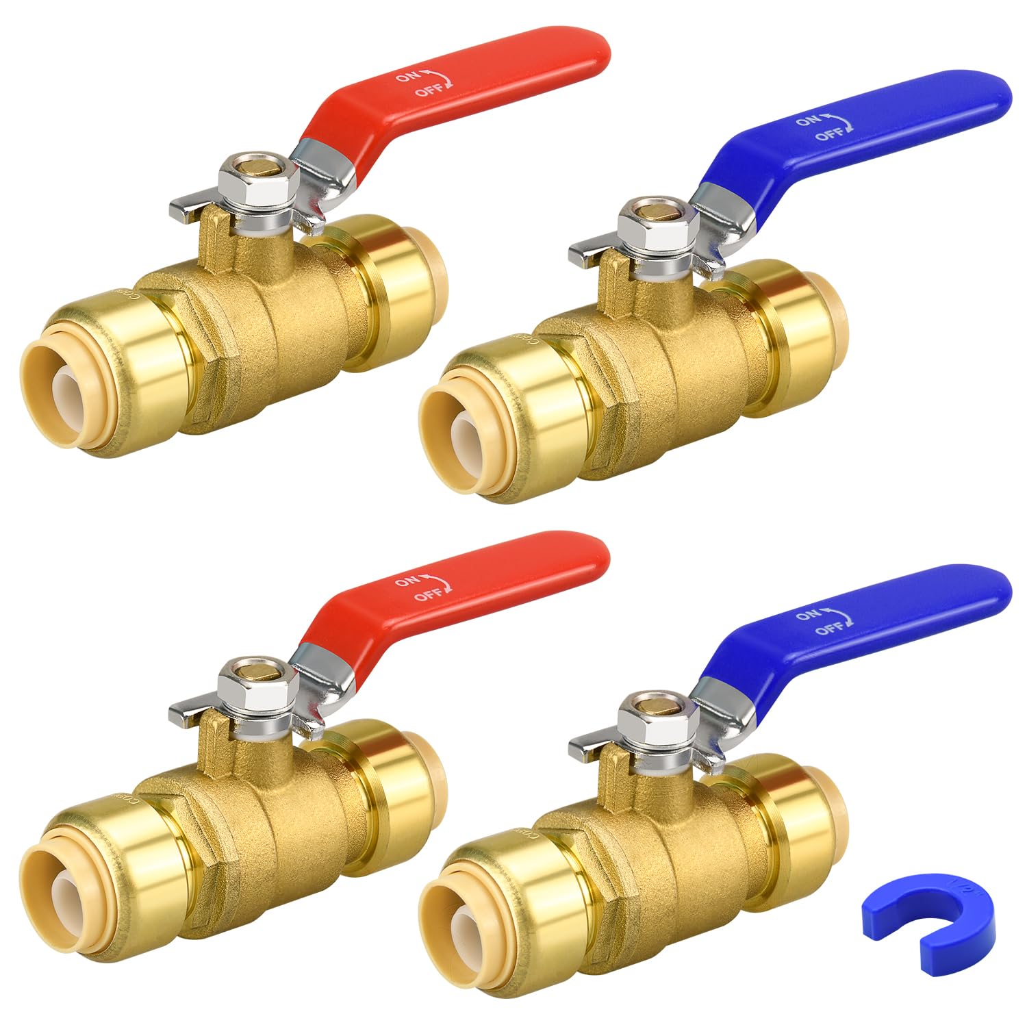 Amazon.com: Push Fit Ball Valve, 4 Pack 1/2" Push-Fit Full Port Ball ...