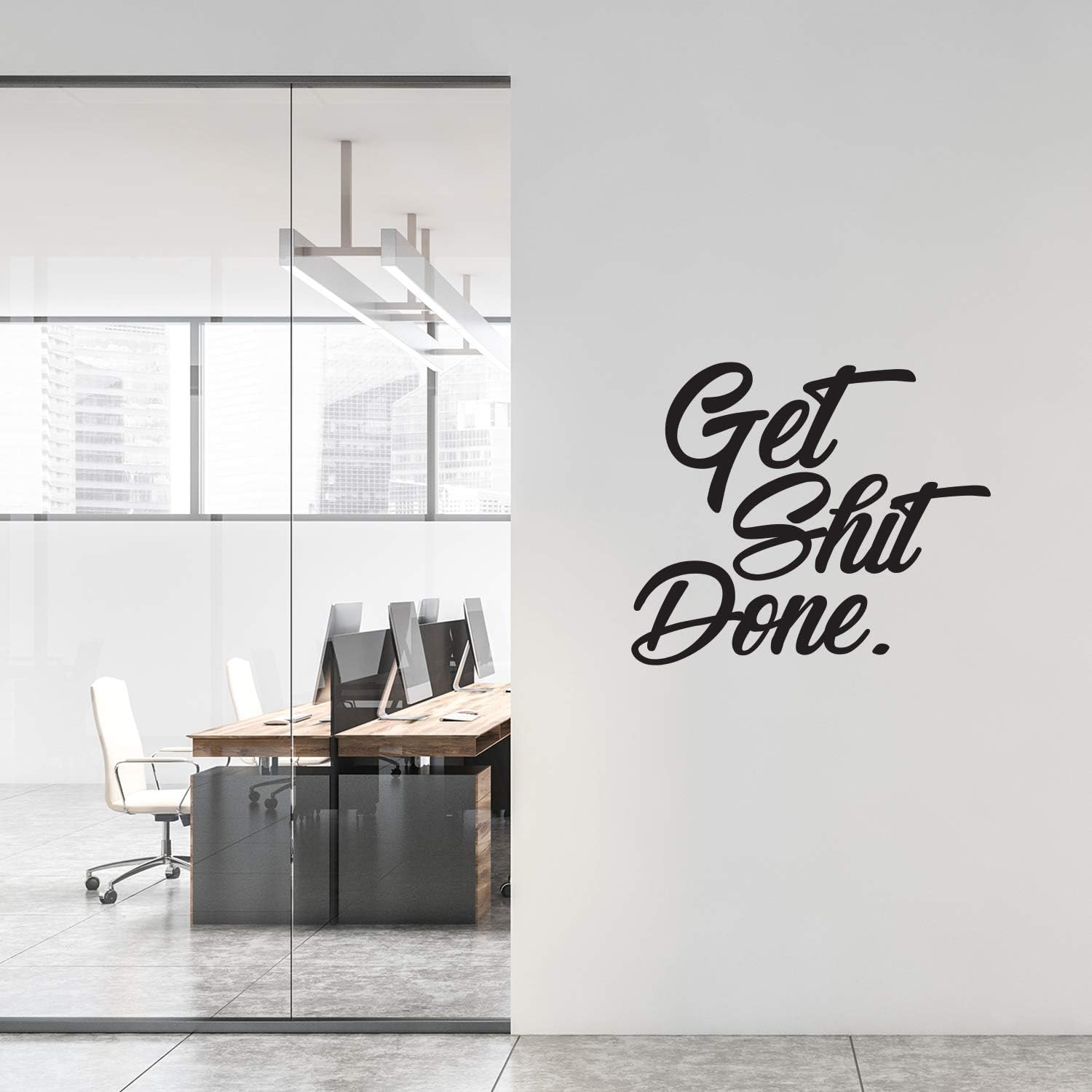 Motivational Art Decal/Cursive Get Shit Done Wall Decoration Vinyl ...