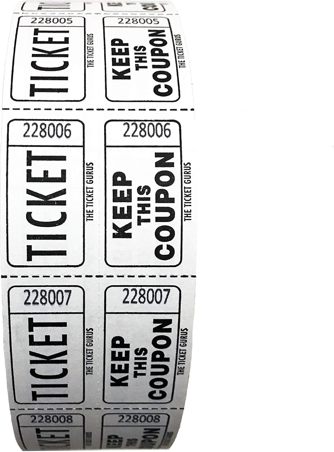 The Ticket Gurus - 8,000 Total 50/50 Raffle Tickets (4 Rolls of 2,000 ...