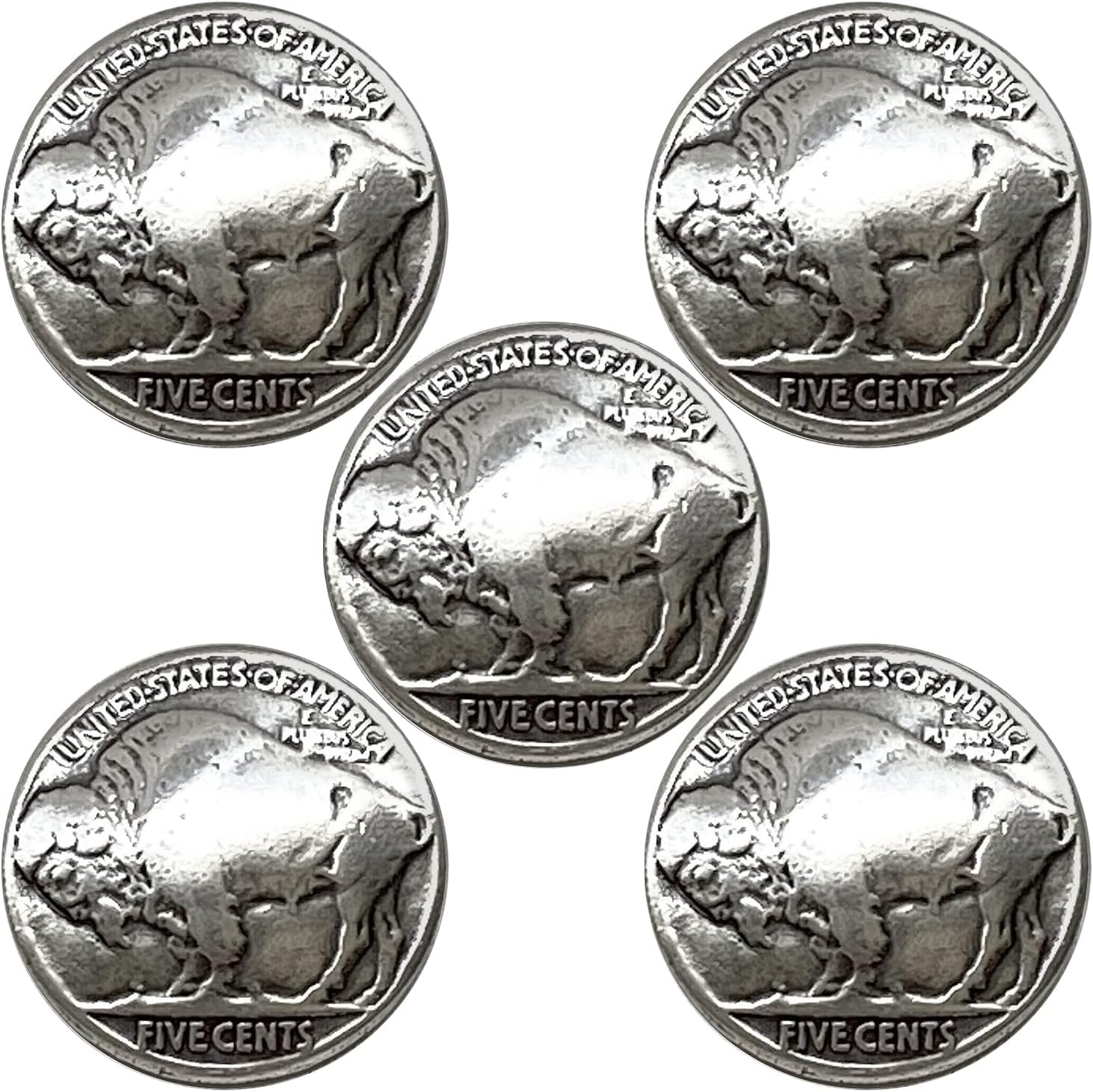 Amazon.com: Antique Buffalo Nickel Reproduction Coin Conchos Size 7/8 ...