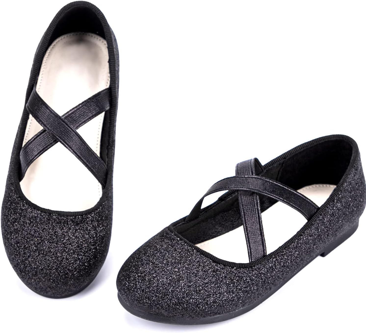 Amazon.com | Secret Slippers Girls Glitter Princess Ballet Flats Mary ...