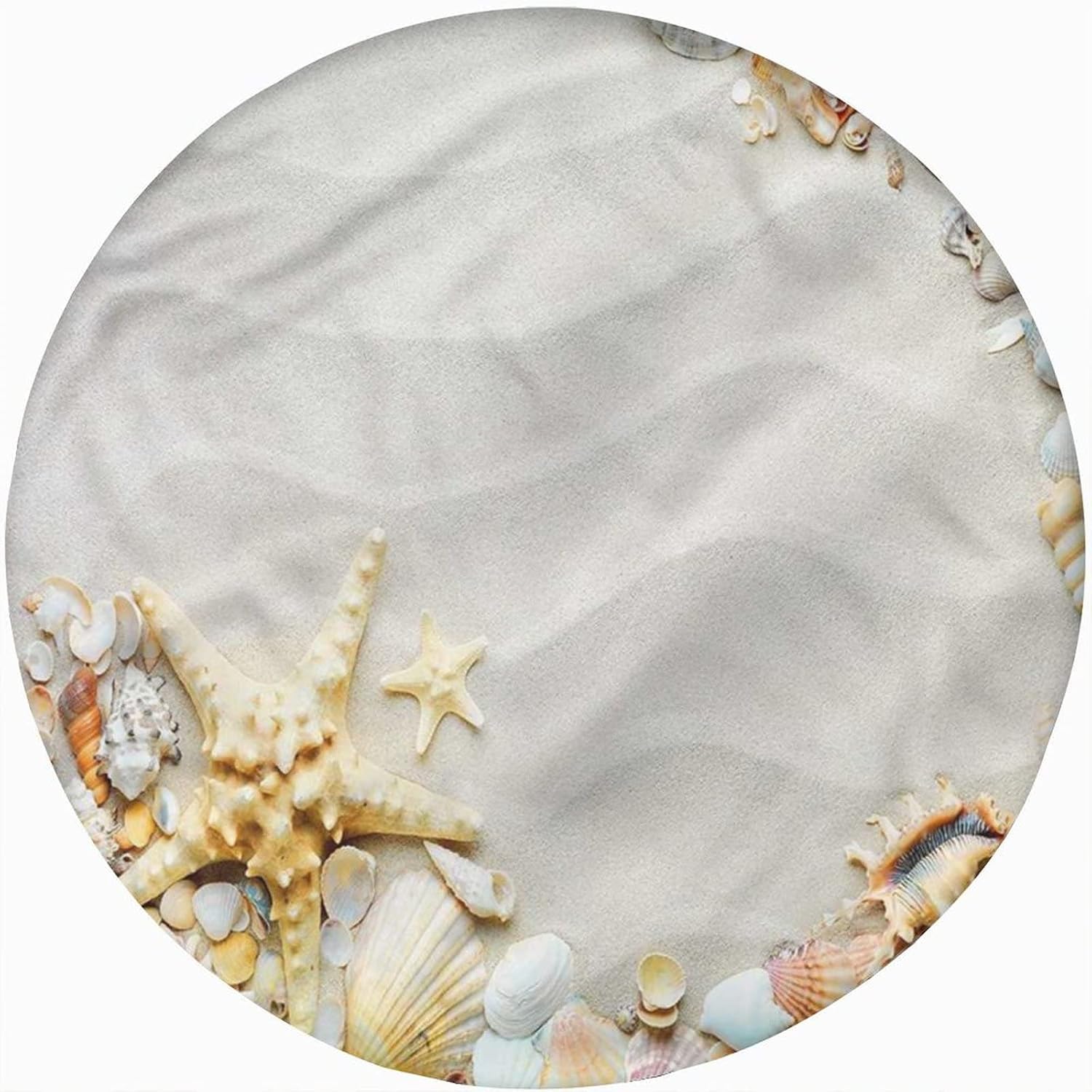 Amazon.com: Starfish Round Fitted Tablecloth,Colorful Sand Elastic ...